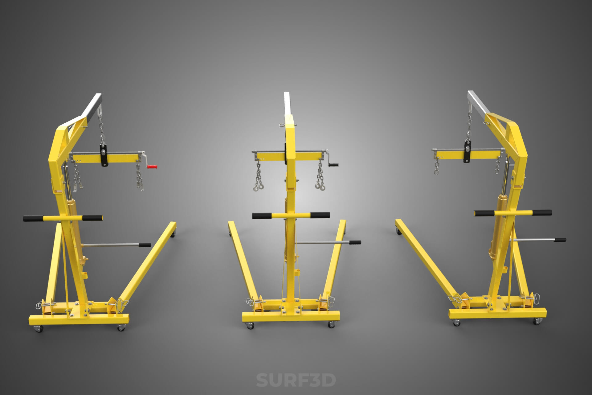 Standard Crane Engine Hoist Lift Hydraulic Leveler Balancer - 3D Model ...