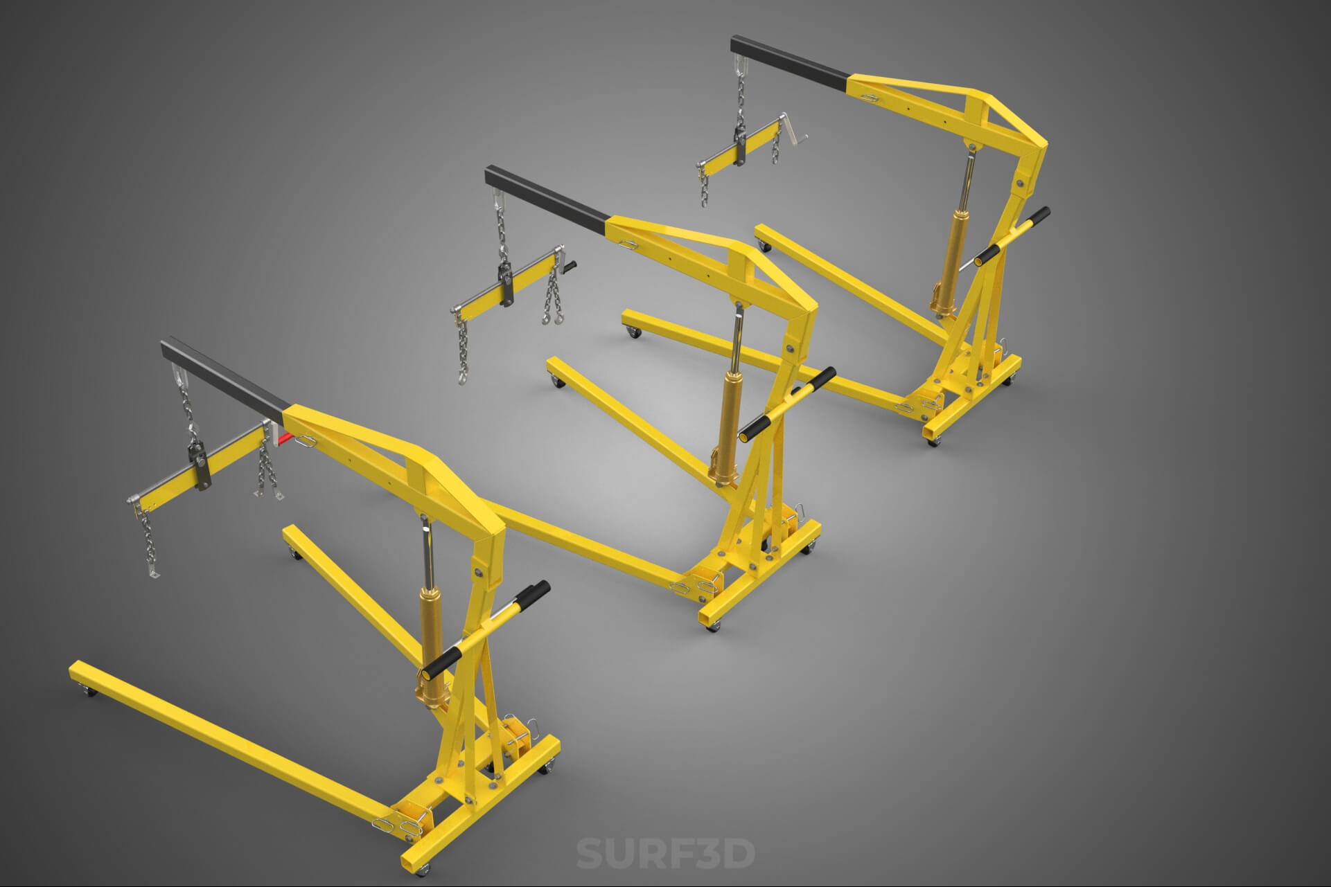 Standard Crane Engine Hoist Lift Hydraulic Leveler Balancer - 3D Model ...