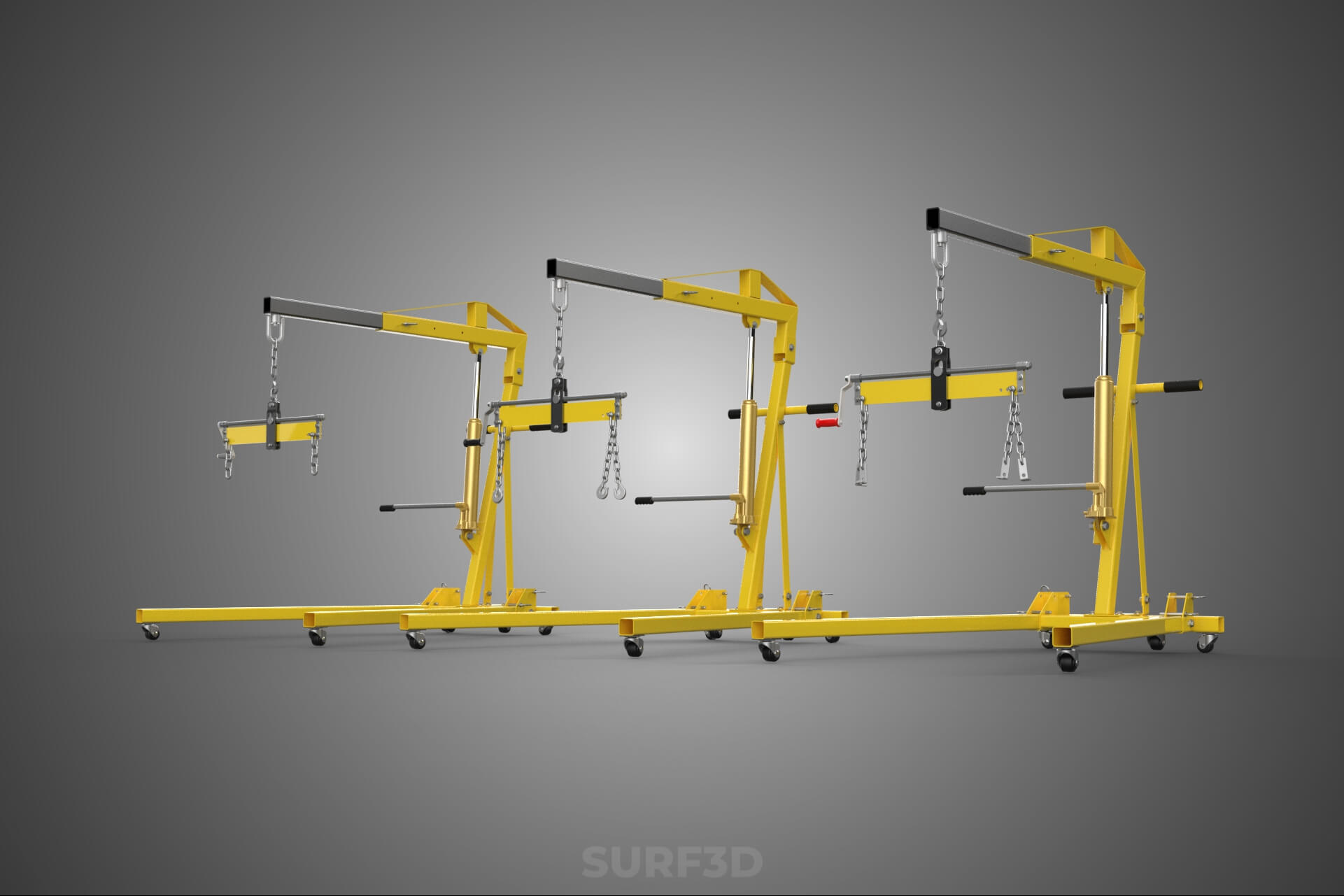 Standard Crane Engine Hoist Lift Hydraulic Leveler Balancer - 3D Model ...