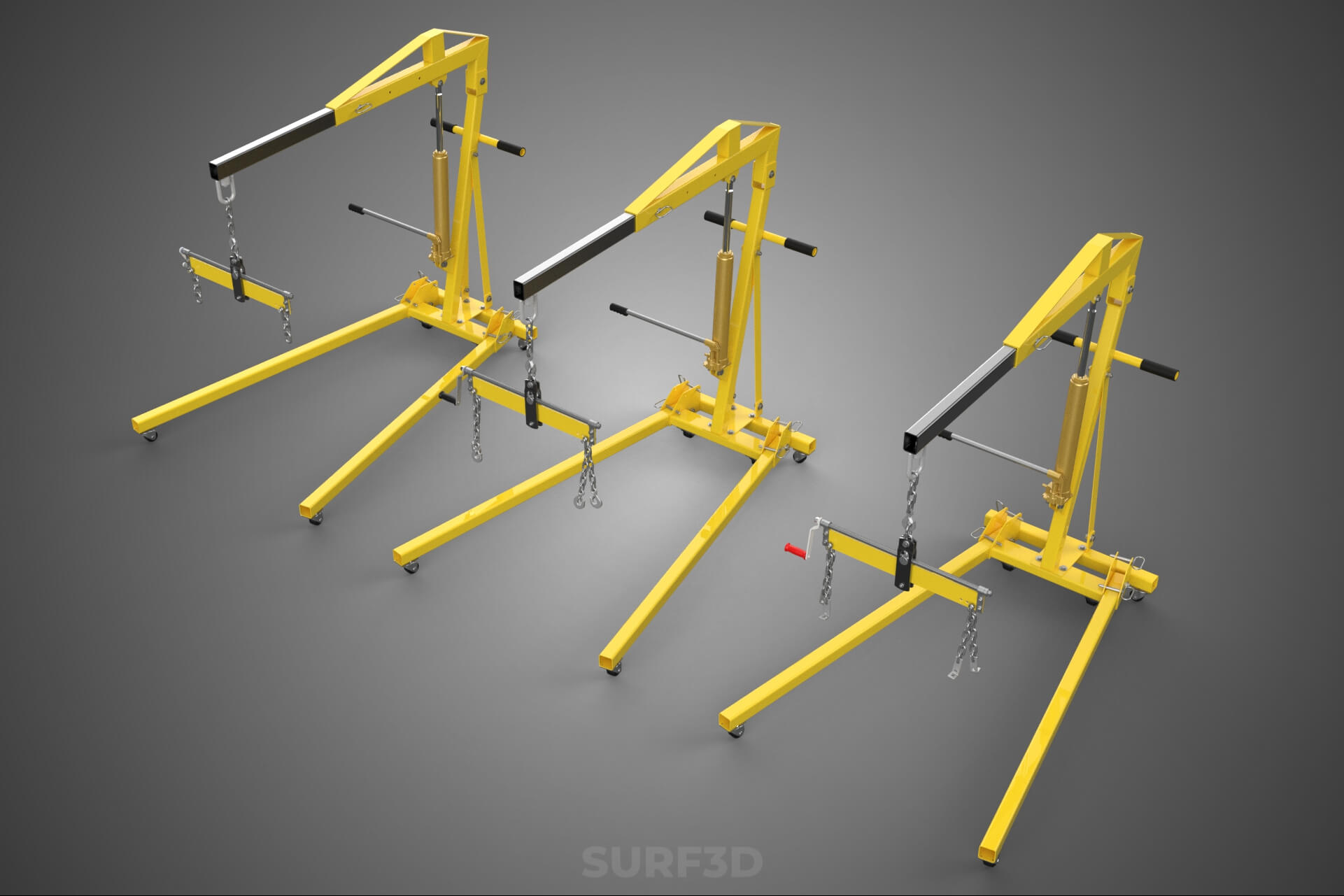 Standard Crane Engine Hoist Lift Hydraulic Leveler Balancer - 3D Model ...
