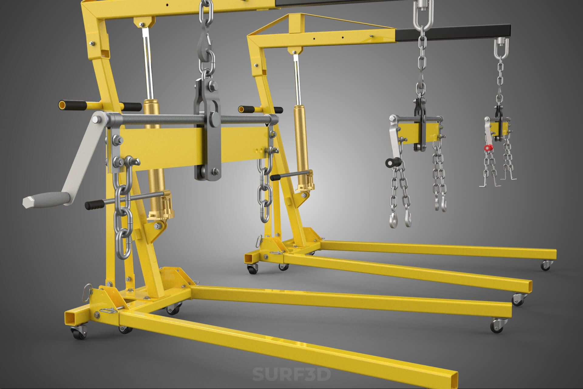 Standard Crane Engine Hoist Lift Hydraulic Leveler Balancer - 3D Model ...