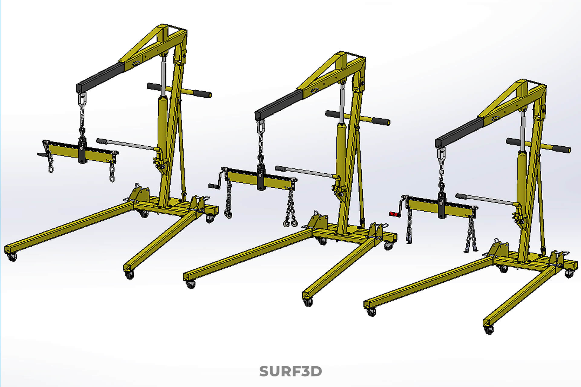 Standard Crane Engine Hoist Lift Hydraulic Leveler Balancer - 3D Model ...