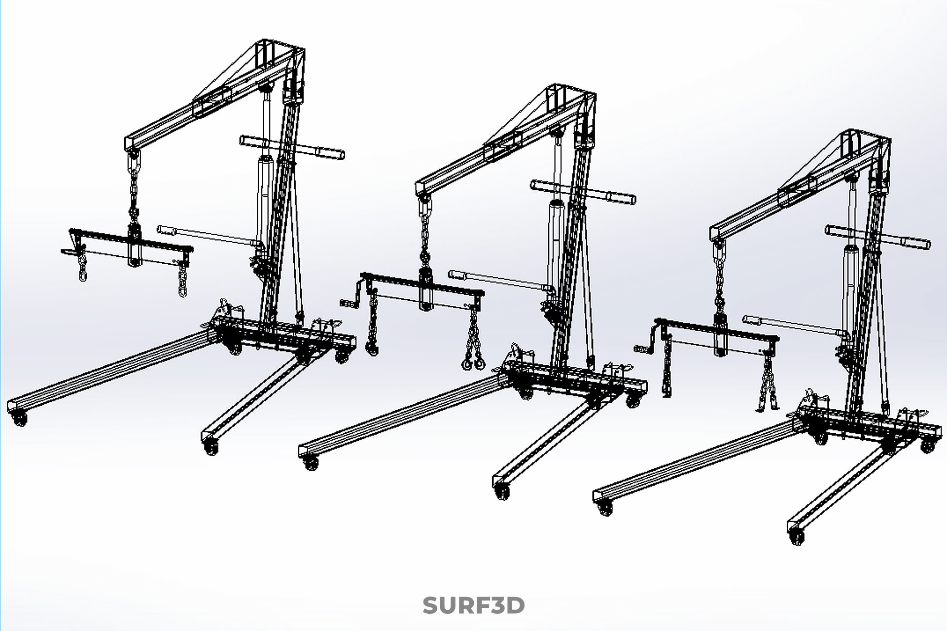 Standard Crane Engine Hoist Lift Hydraulic Leveler Balancer - 3D Model ...