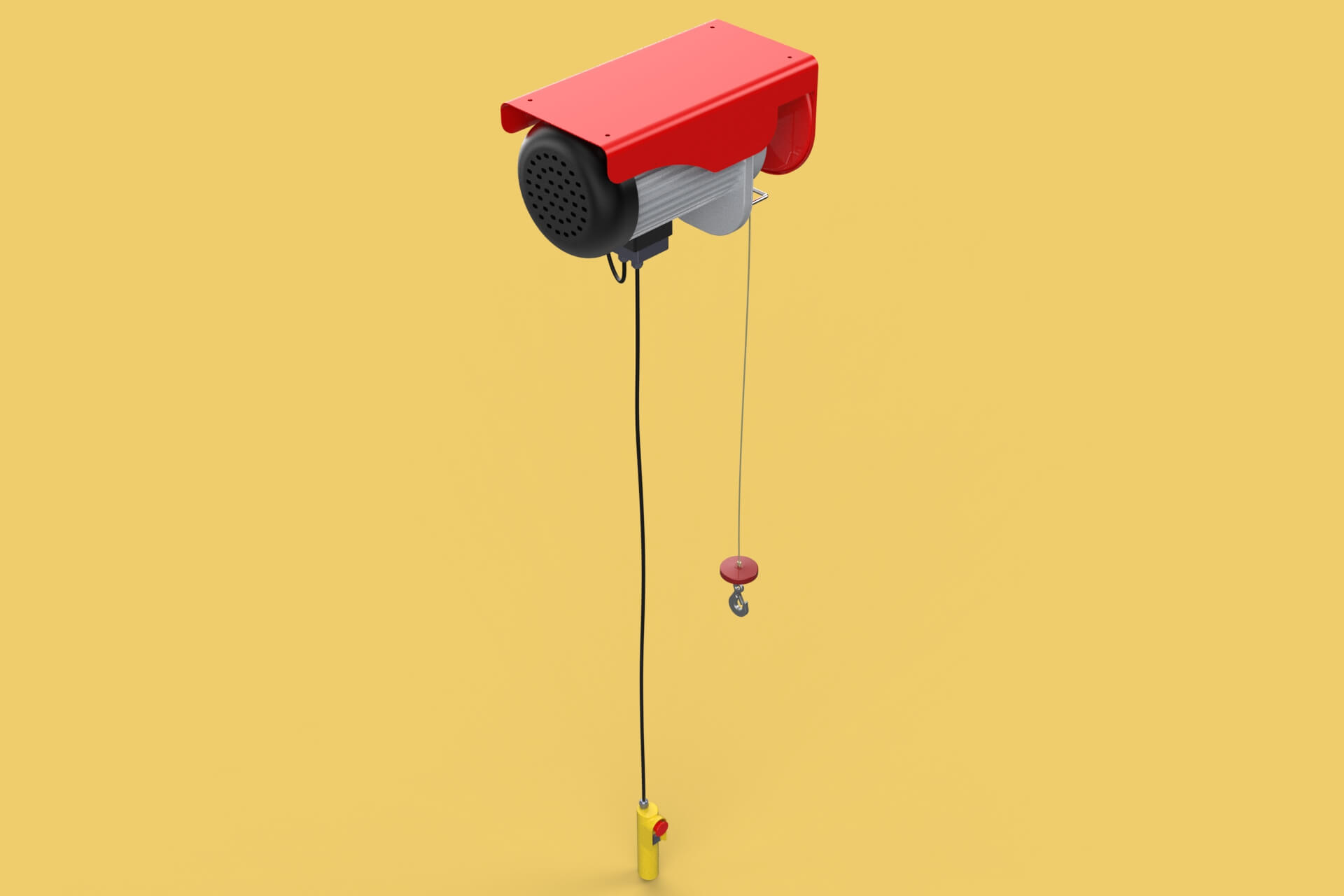 Standard Electric Motor Wire Rope Hoist Crane Gantry Hook - 3D Model by ...