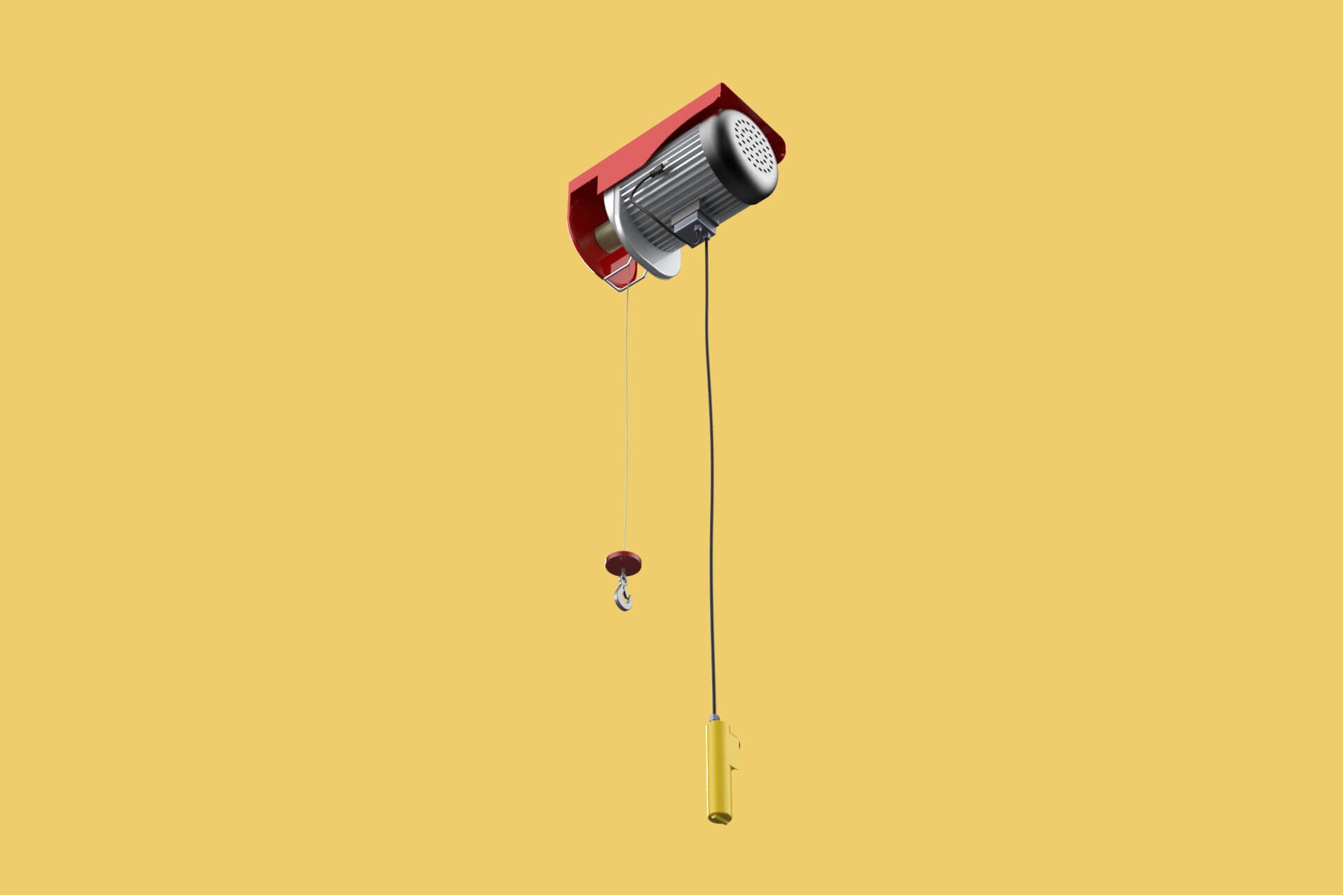 Standard Electric Motor Wire Rope Hoist Crane Gantry Hook - 3D Model by ...