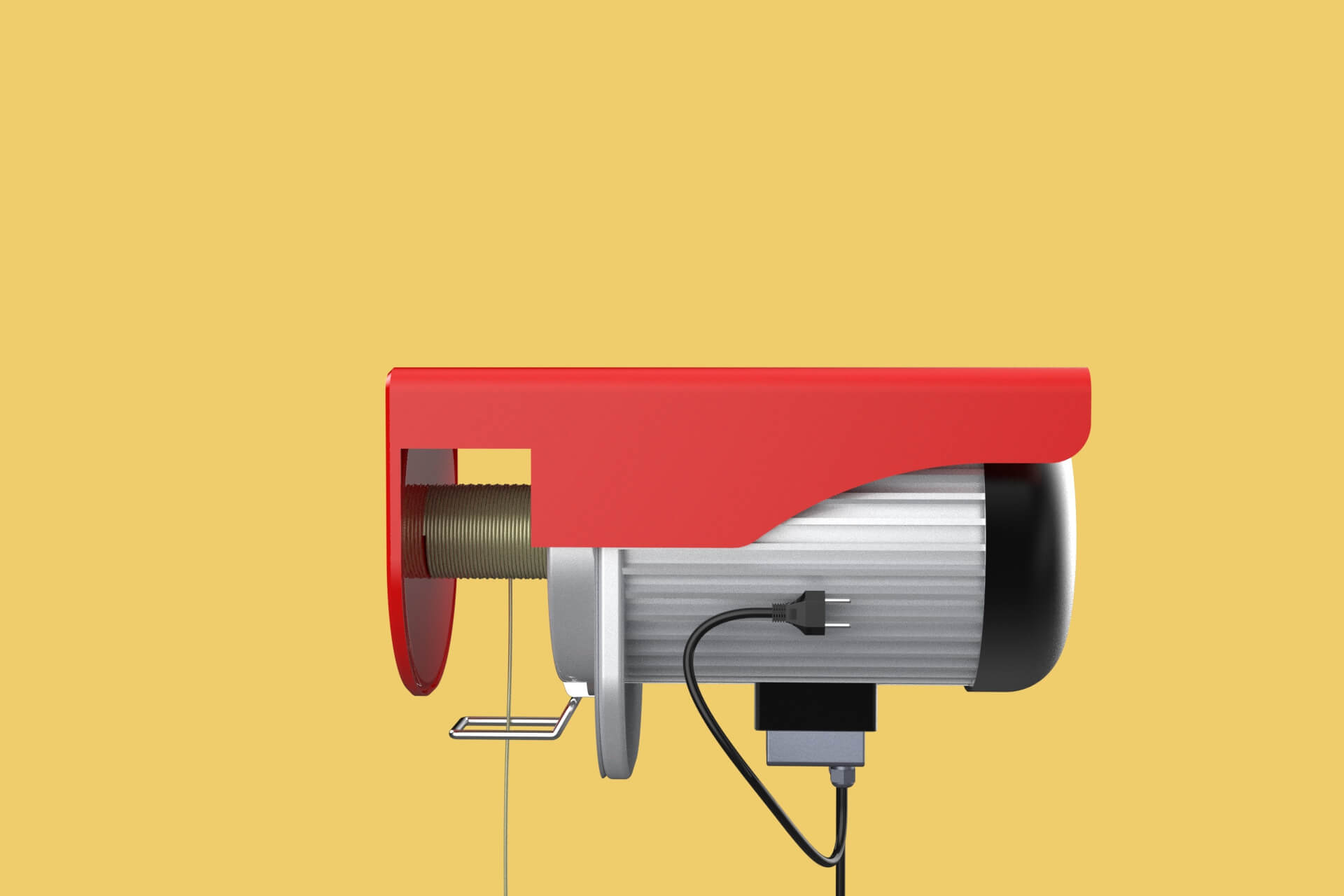 Standard Electric Motor Wire Rope Hoist Crane Gantry Hook - 3D Model by ...