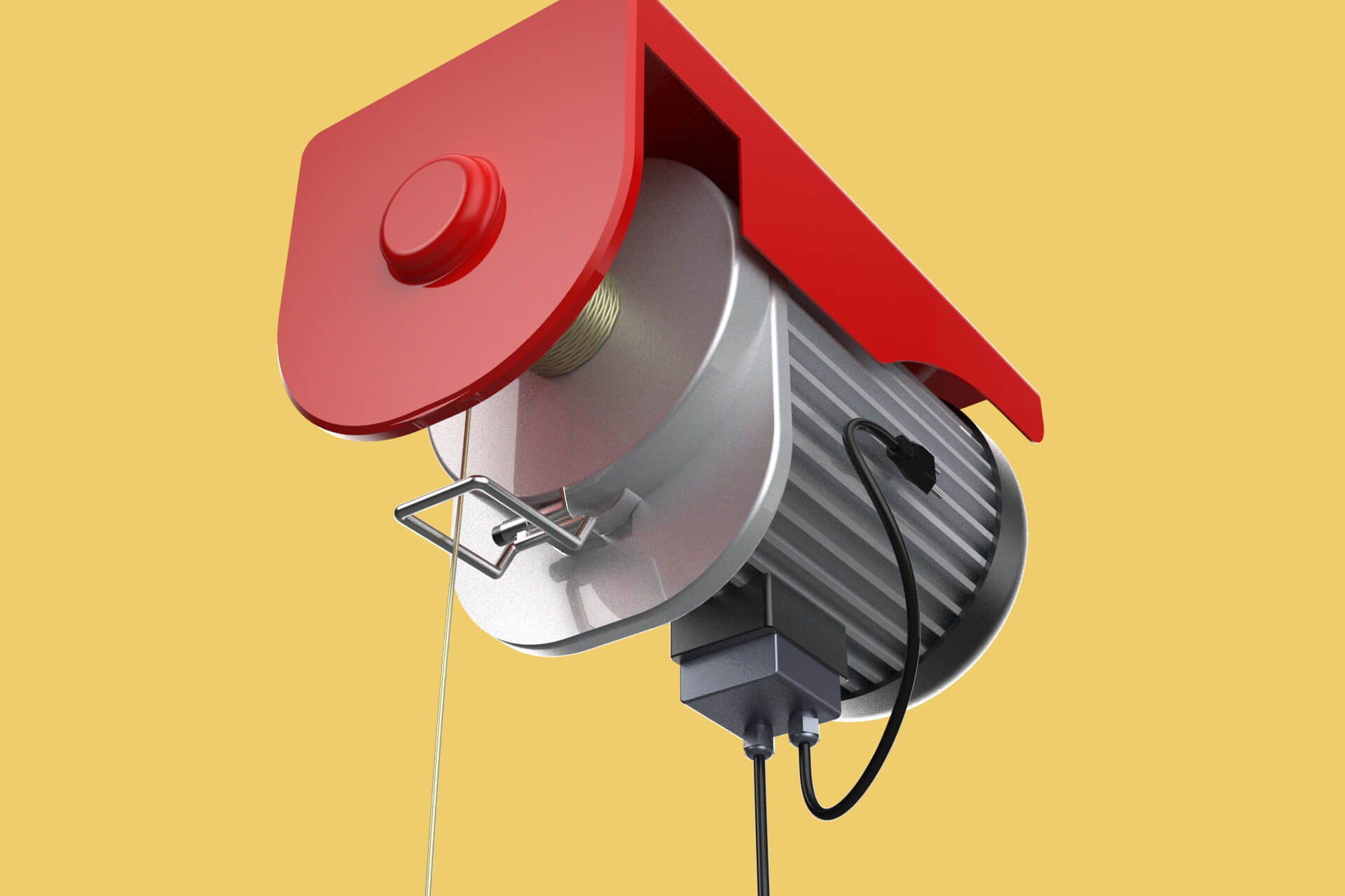 Standard Electric Motor Wire Rope Hoist Crane Gantry Hook - 3D Model by ...