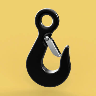 Standard Eye Hook Forged Single Lifting Crane Ton Hoist Rope - 3D Model ...