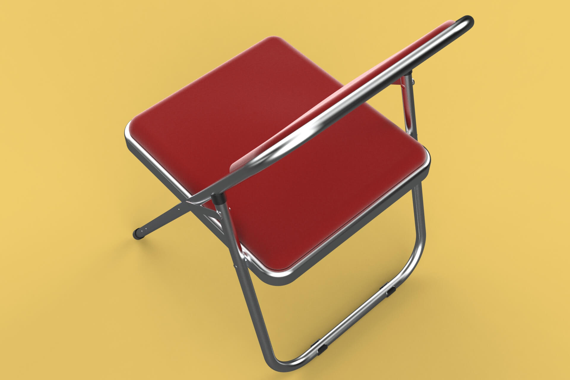 Standard Folding Chair Metal Foldable Event Seat Flip Stool - 3D Model ...