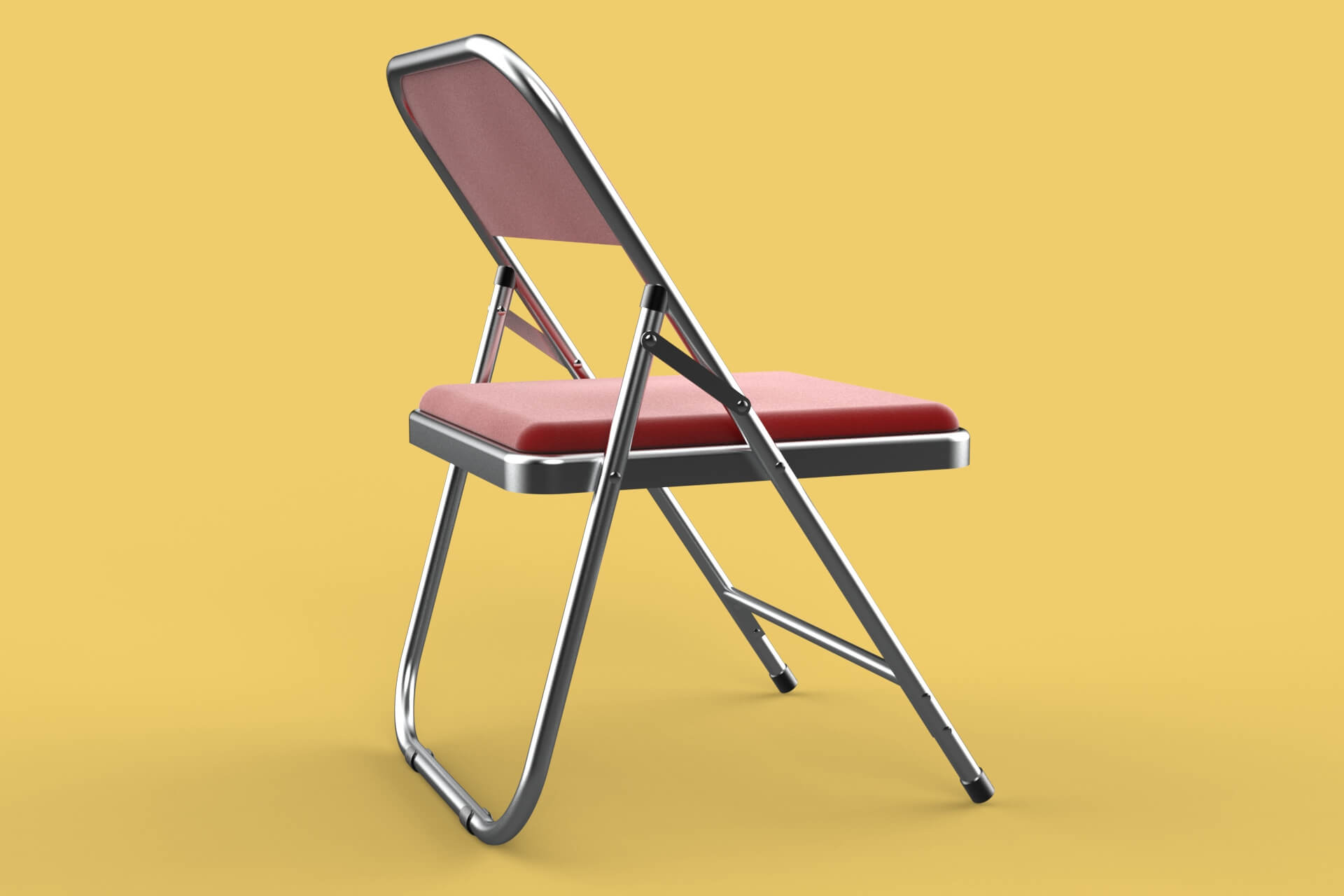 Standard Folding Chair Metal Foldable Event Seat Flip Stool - 3D Model ...