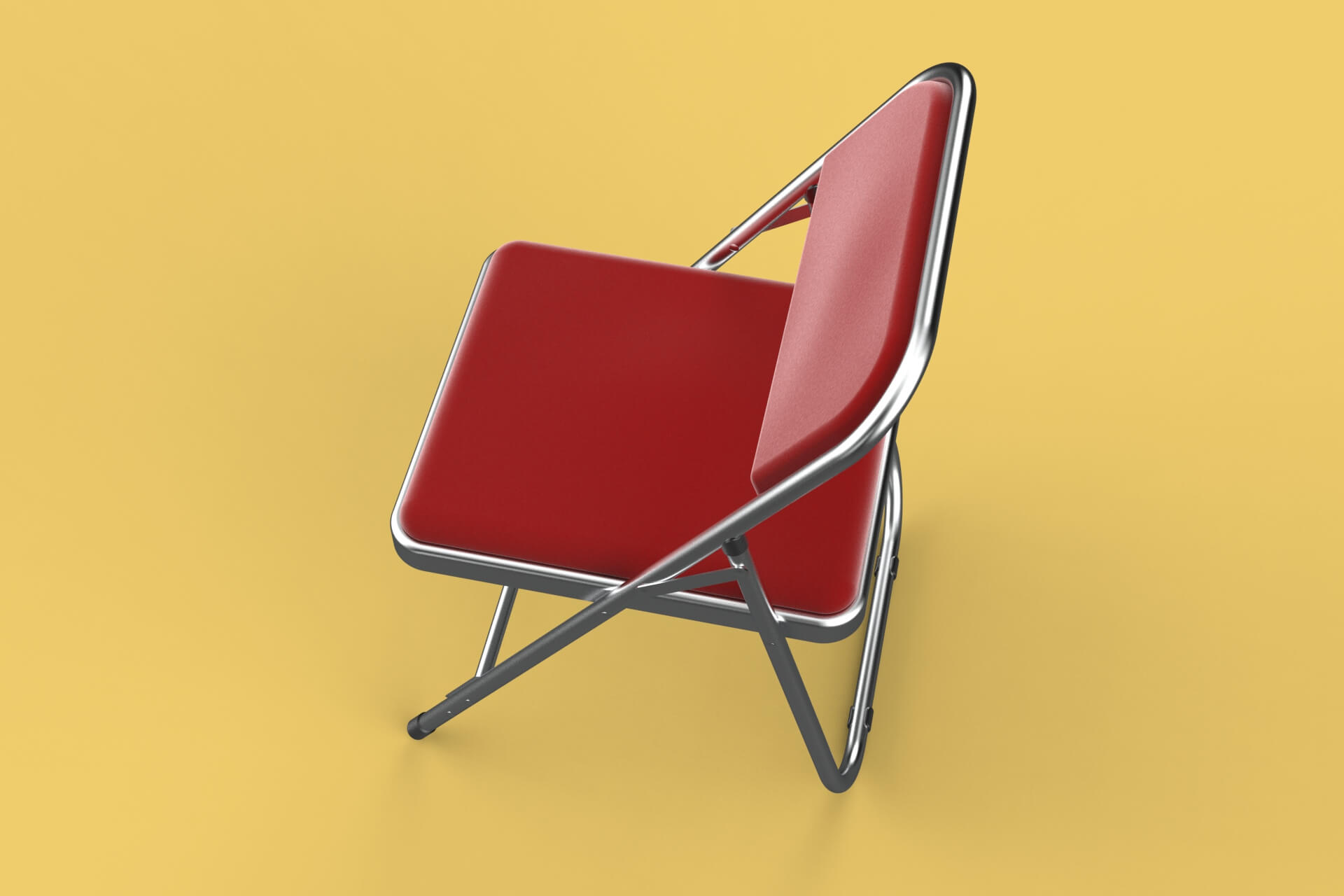 Standard Folding Chair Metal Foldable Event Seat Flip Stool - 3D Model ...