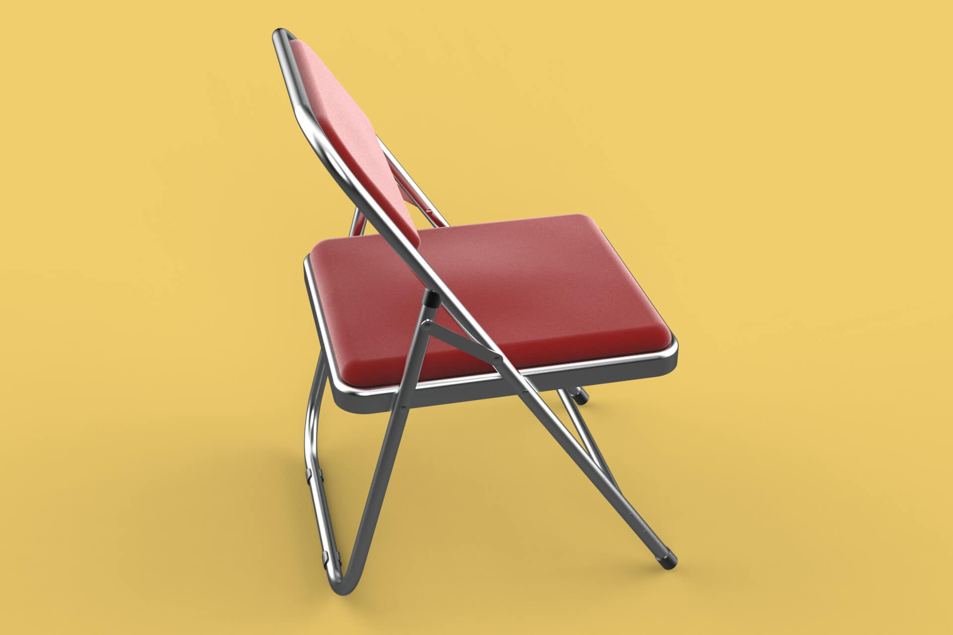 Standard Folding Chair Metal Foldable Event Seat Flip Stool - 3D Model ...