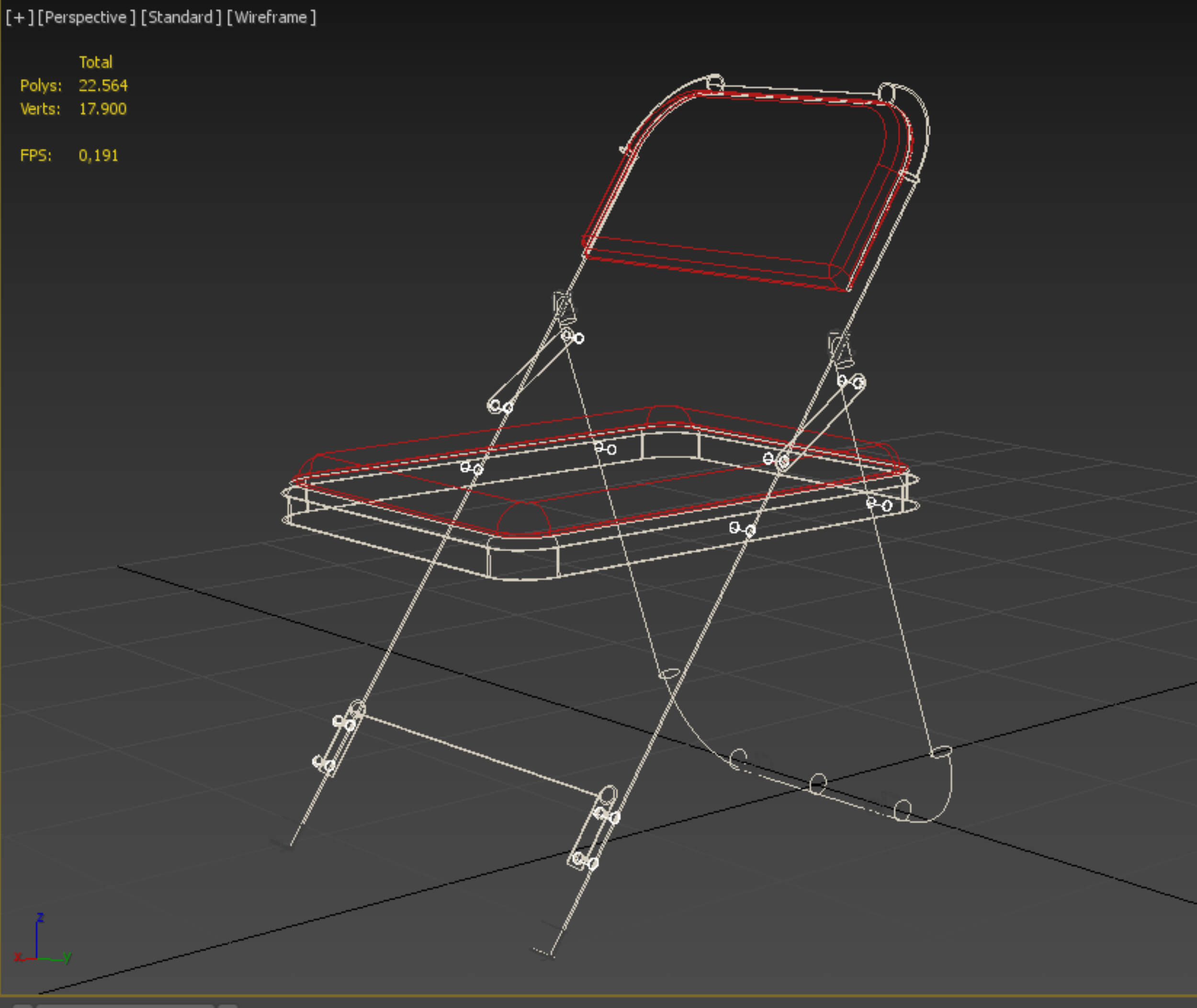 Standard Folding Chair Metal Foldable Event Seat Flip Stool - 3D Model ...