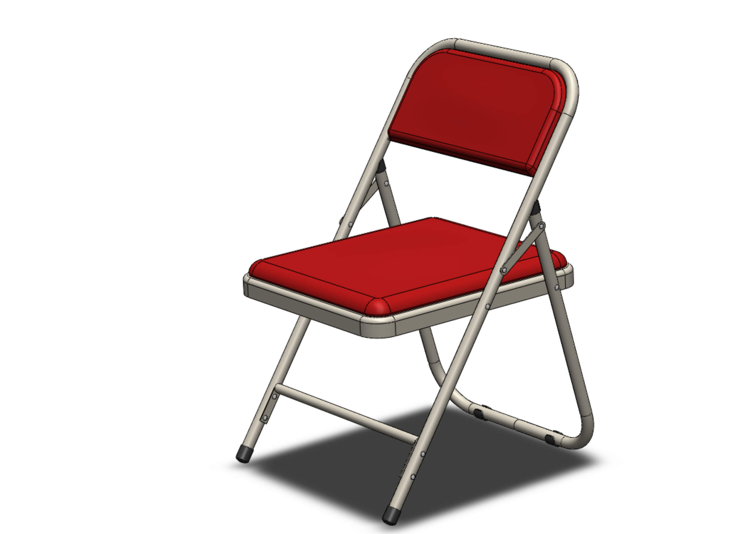 Standard Folding Chair Metal Foldable Event Seat Flip Stool - 3D Model ...