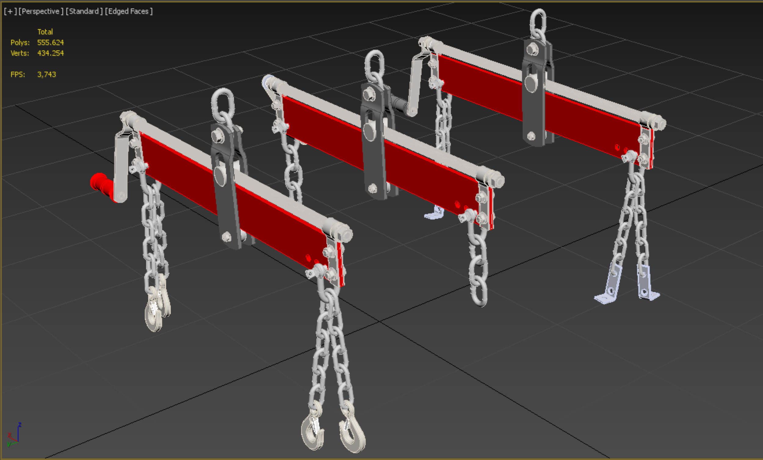 Standard Leveler Balancer Stabilizer Load Engine Hoist Crane - 3D Model ...