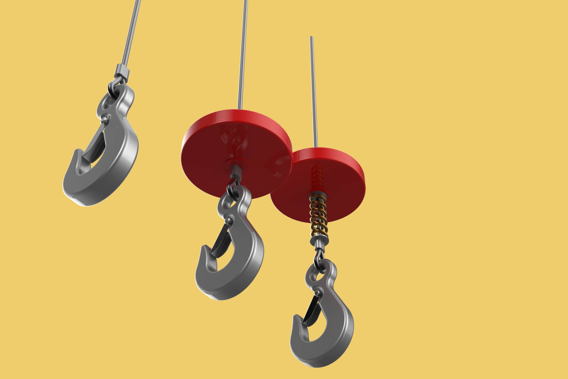 Standard Lifting Crane Steel Hook Hoist Wire Rope Sling Ton - 3D Model ...