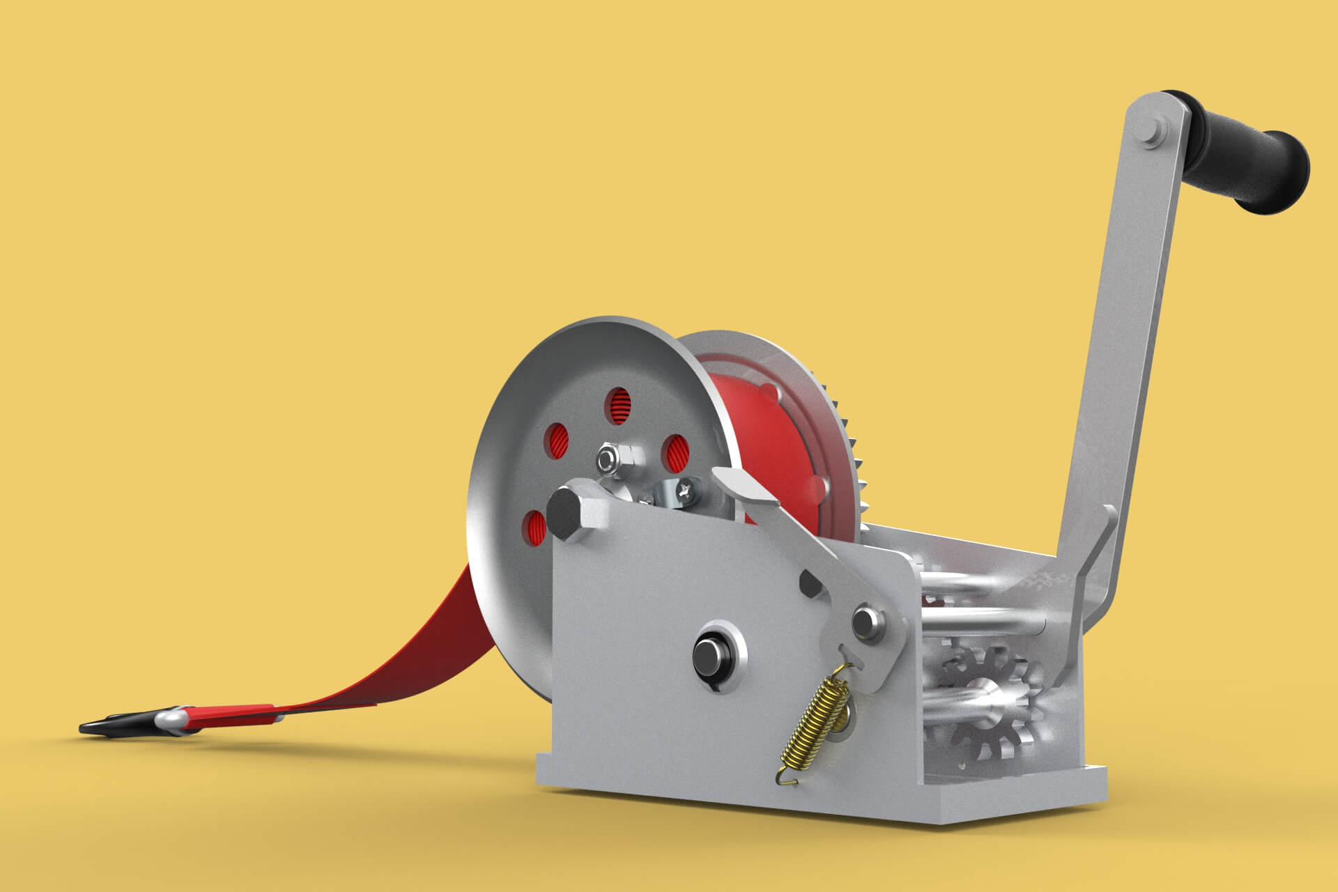 Standard Manual Hand Lever Crank Winch Hoist Belt Lifting - 3D Model by ...