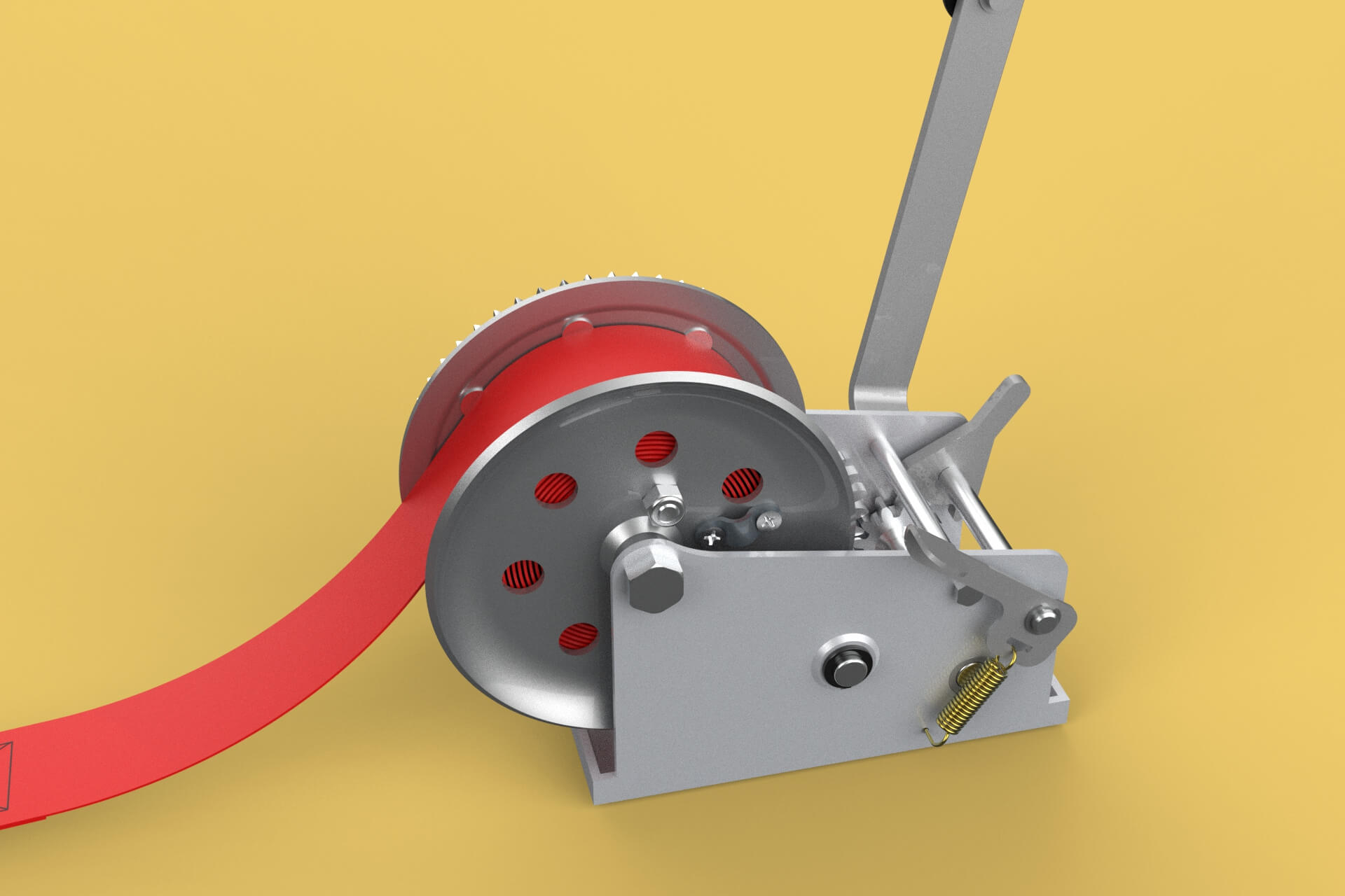 Standard Manual Hand Lever Crank Winch Hoist Belt Lifting - 3D Model by ...
