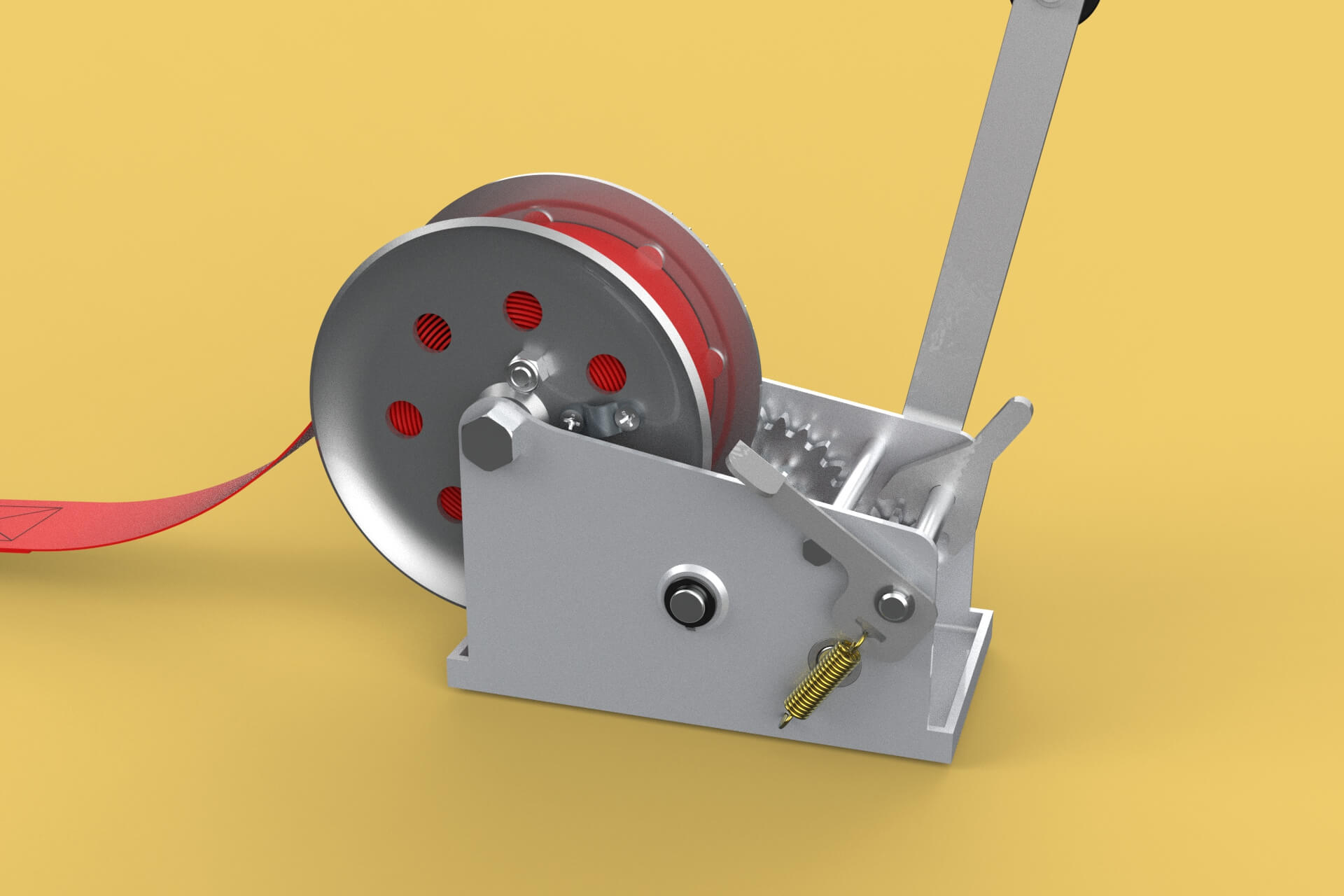 Standard Manual Hand Lever Crank Winch Hoist Belt Lifting - 3D Model by ...