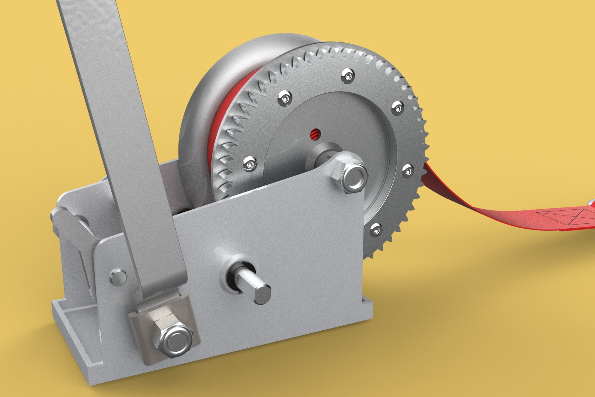 Standard Manual Hand Lever Crank Winch Hoist Belt Lifting - 3D Model by ...