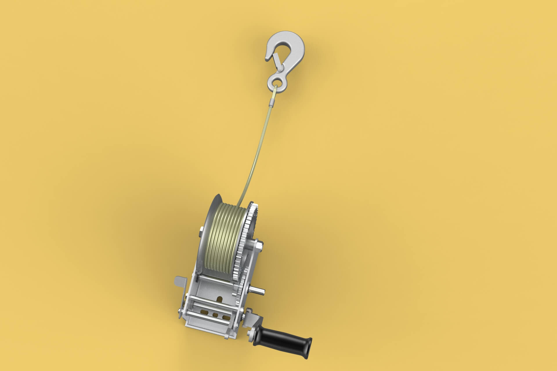 Standard Manual Hand Lever Crank Winch Hoist Wire Lifting - 3D Model by ...