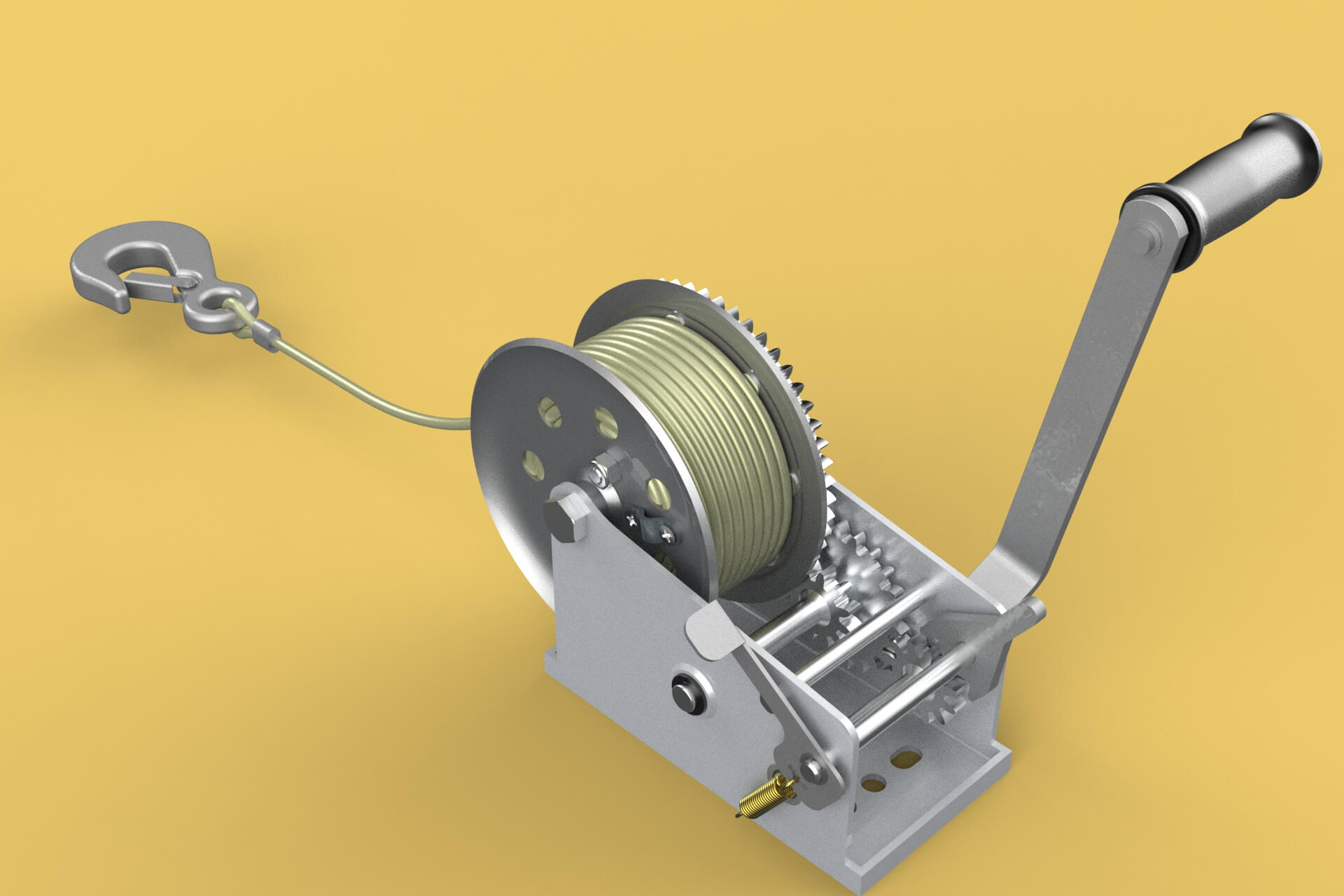 Standard Manual Hand Lever Crank Winch Hoist Wire Lifting - 3D Model by ...