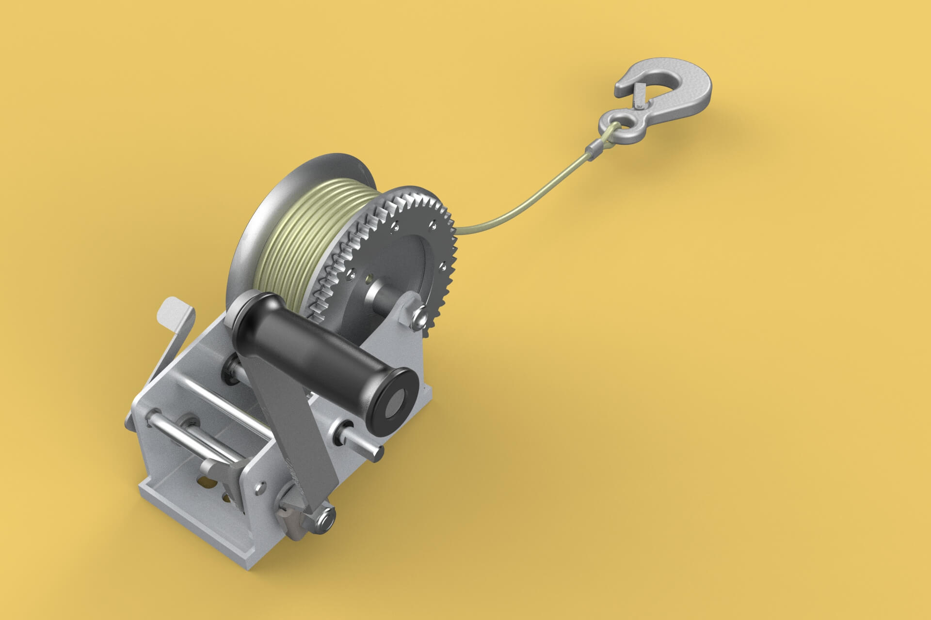 Standard Manual Hand Lever Crank Winch Hoist Wire Lifting - 3D Model by ...