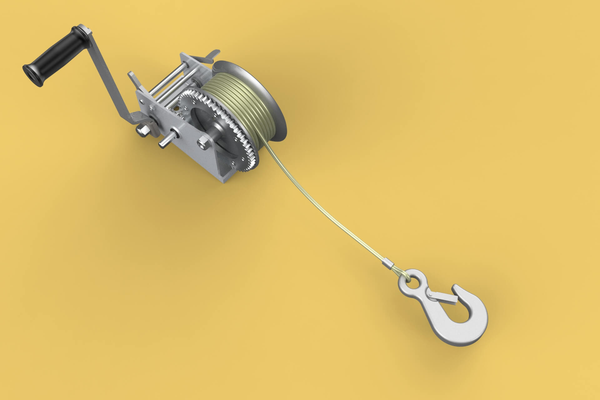 Standard Manual Hand Lever Crank Winch Hoist Wire Lifting - 3D Model by ...
