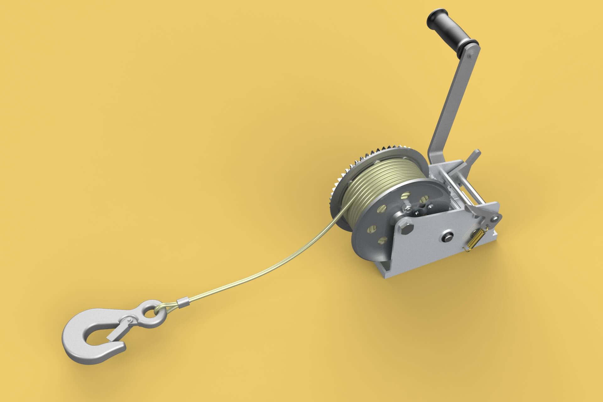 Standard Manual Hand Lever Crank Winch Hoist Wire Lifting - 3D Model by ...
