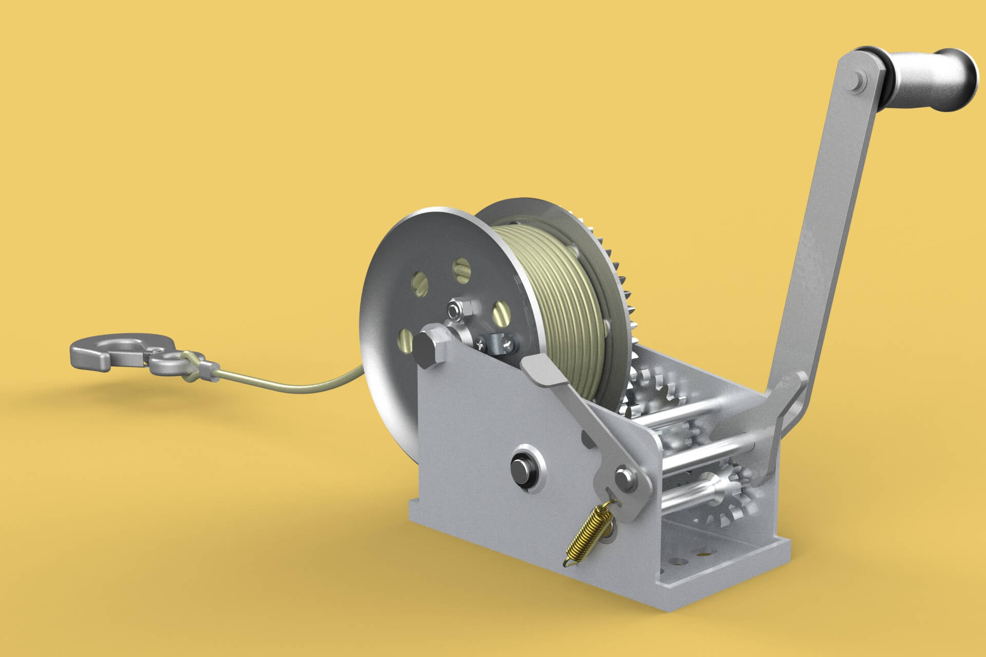 Standard Manual Hand Lever Crank Winch Hoist Wire Lifting - 3D Model by ...