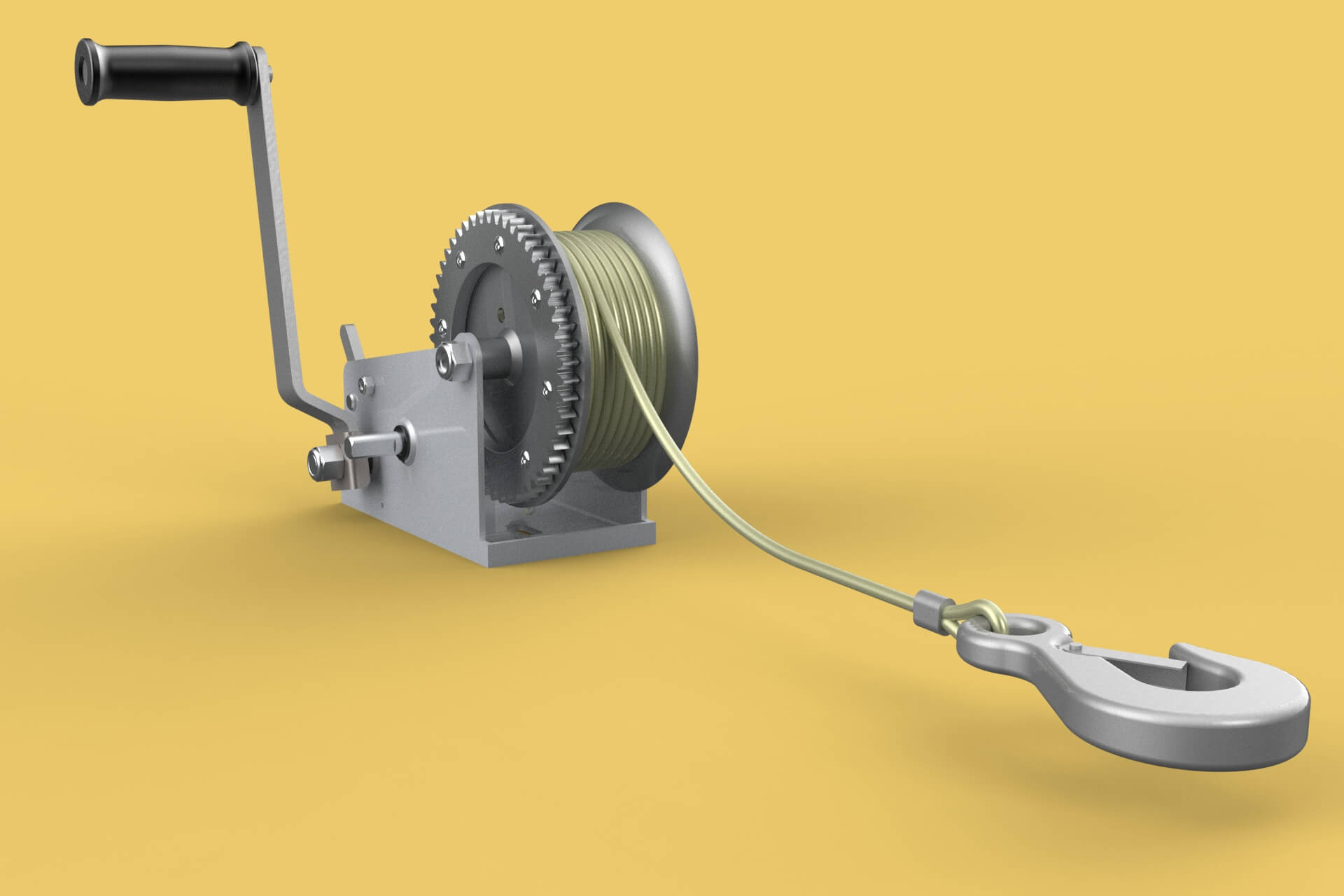 Standard Manual Hand Lever Crank Winch Hoist Wire Lifting - 3D Model by ...