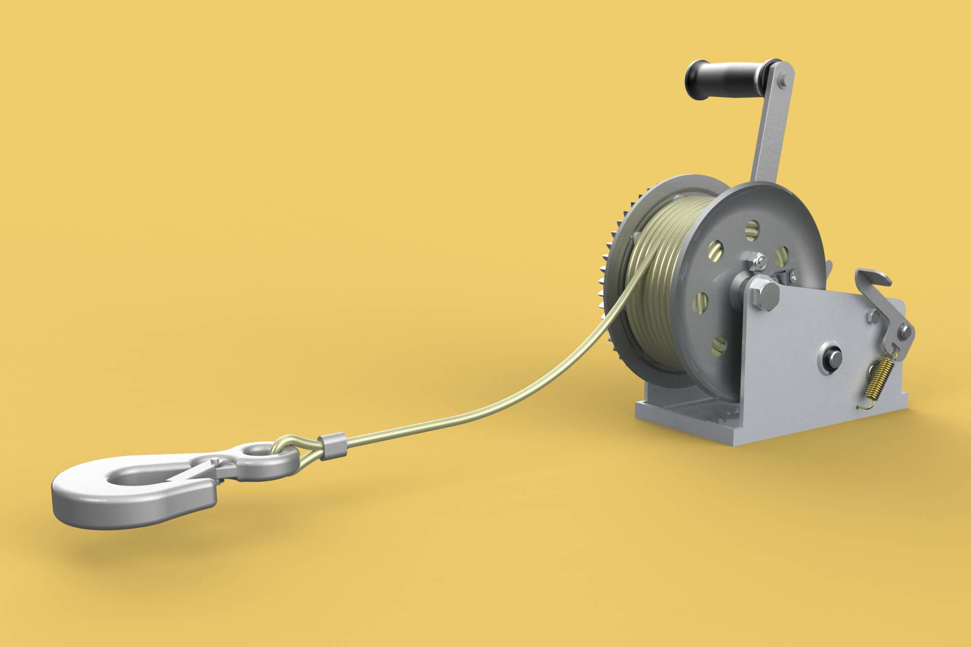 Standard Manual Hand Lever Crank Winch Hoist Wire Lifting - 3D Model by ...