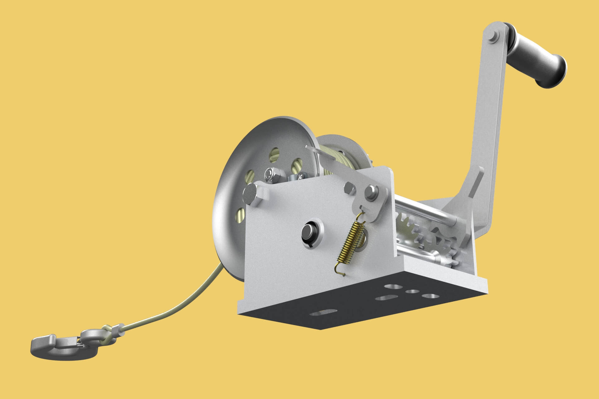 Standard Manual Hand Lever Crank Winch Hoist Wire Lifting - 3D Model by ...
