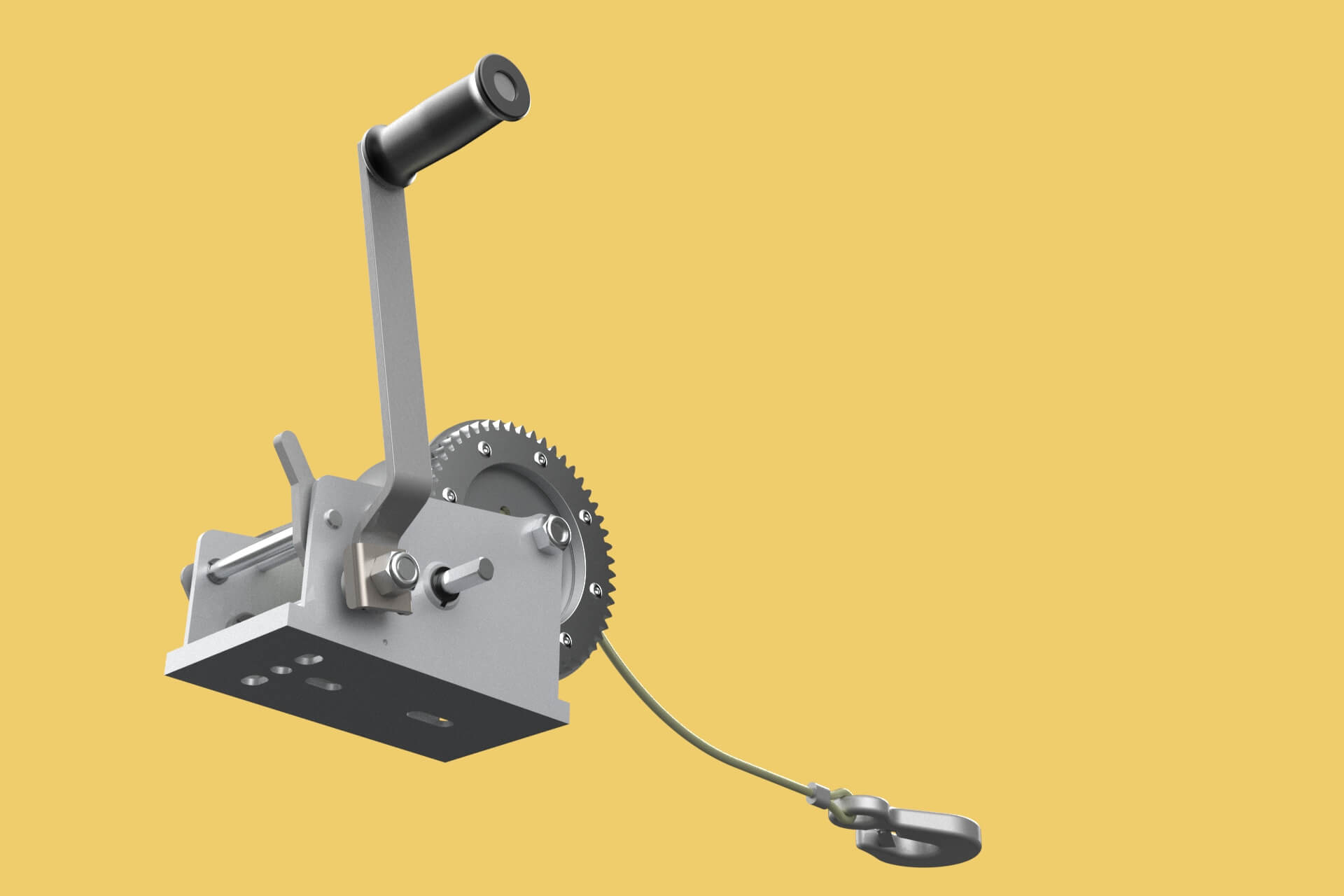 Standard Manual Hand Lever Crank Winch Hoist Wire Lifting - 3D Model by ...