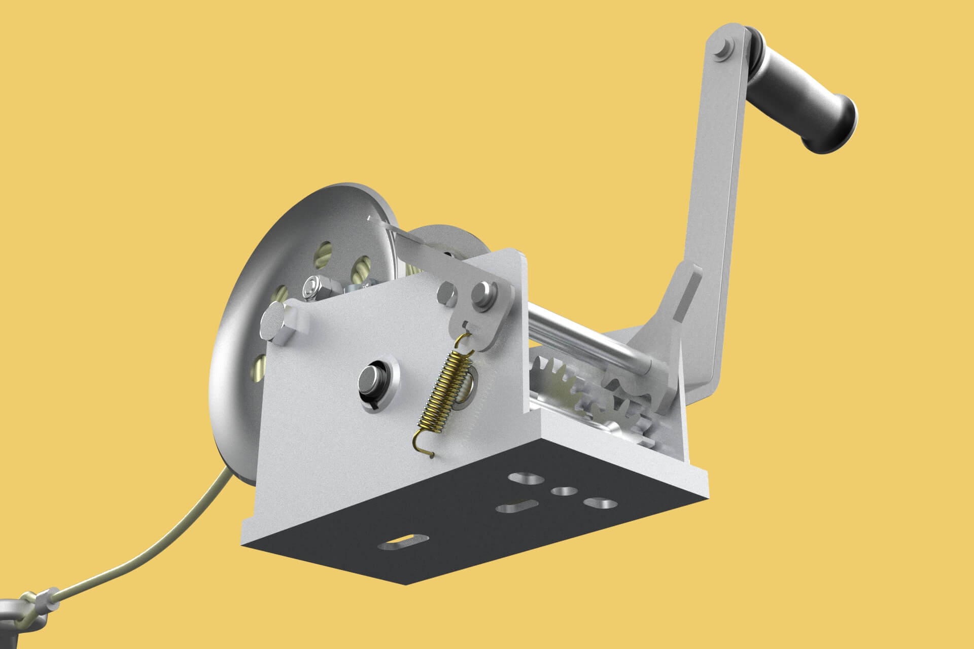 Standard Manual Hand Lever Crank Winch Hoist Wire Lifting - 3D Model by ...