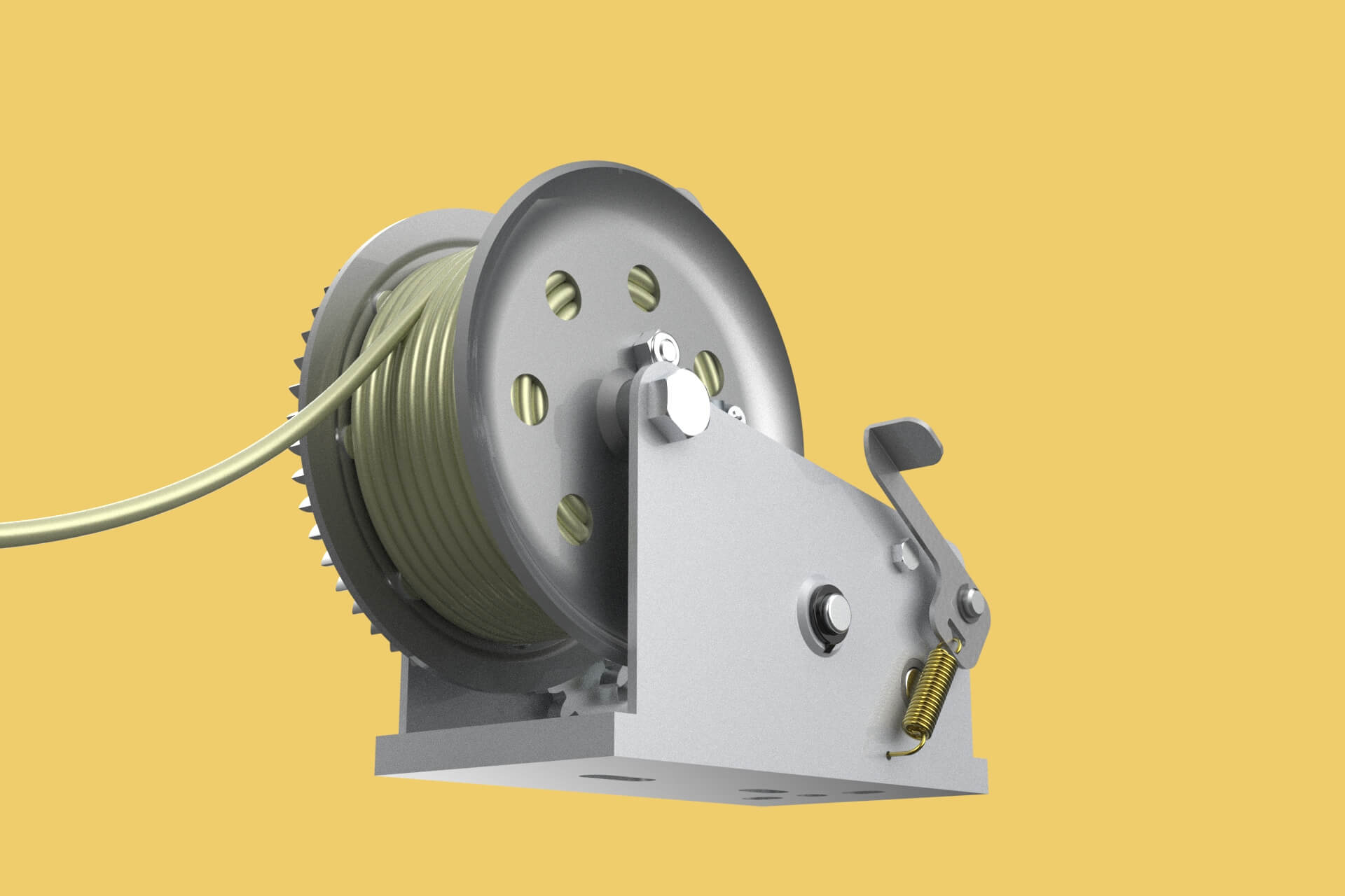 Standard Manual Hand Lever Crank Winch Hoist Wire Lifting - 3D Model by ...