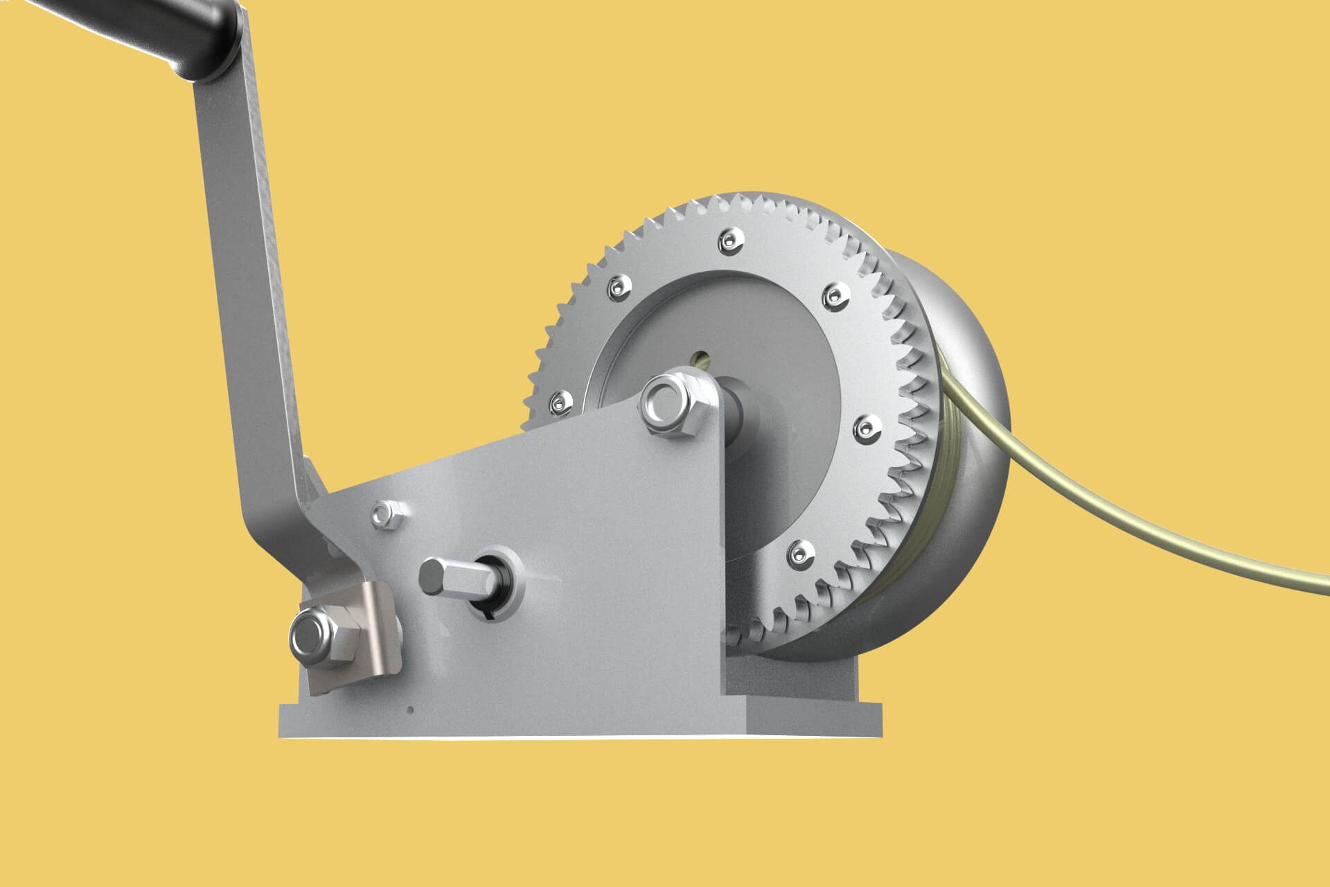 Standard Manual Hand Lever Crank Winch Hoist Wire Lifting - 3D Model by ...