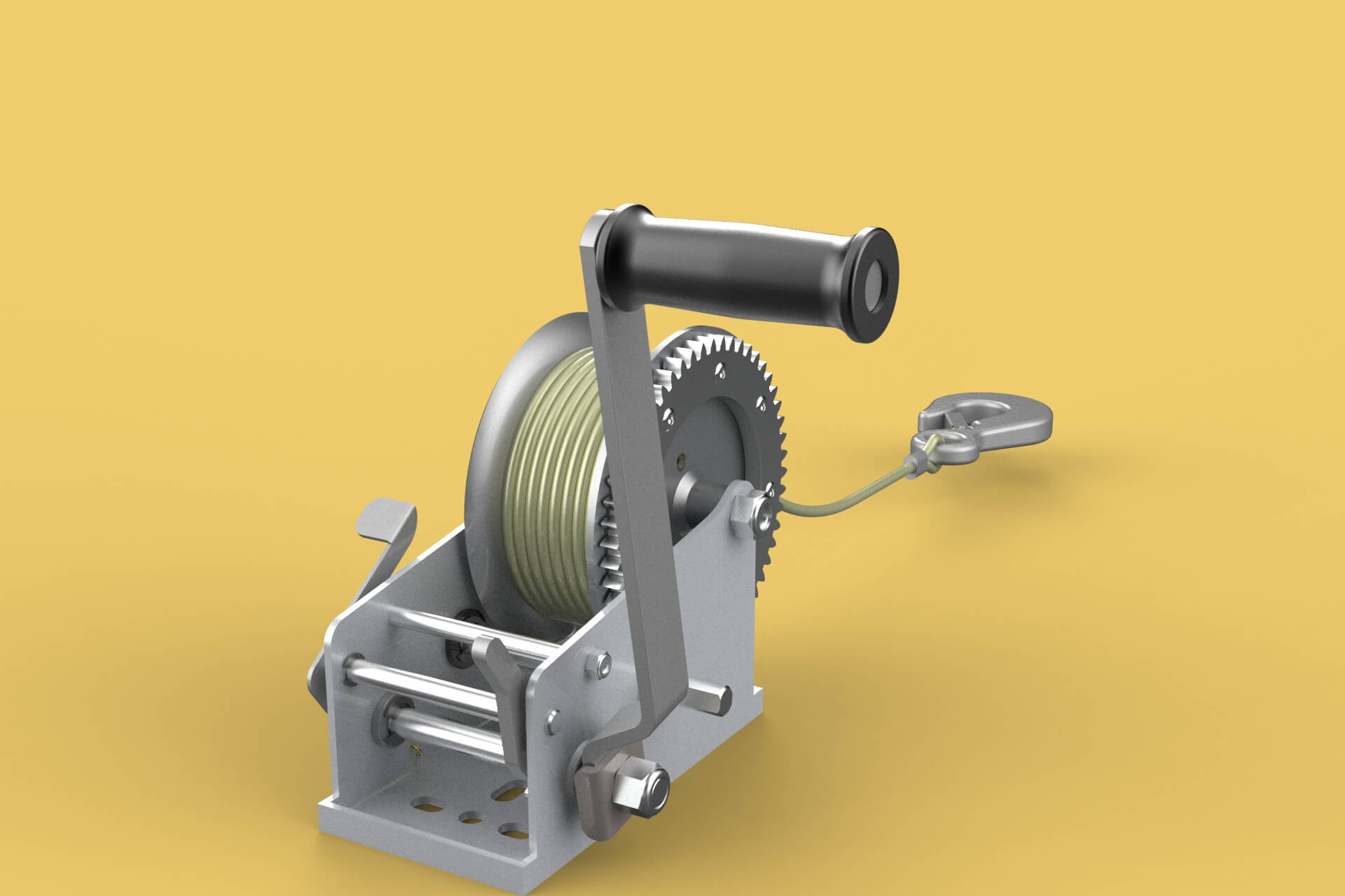 Standard Manual Hand Lever Crank Winch Hoist Wire Lifting - 3D Model by ...