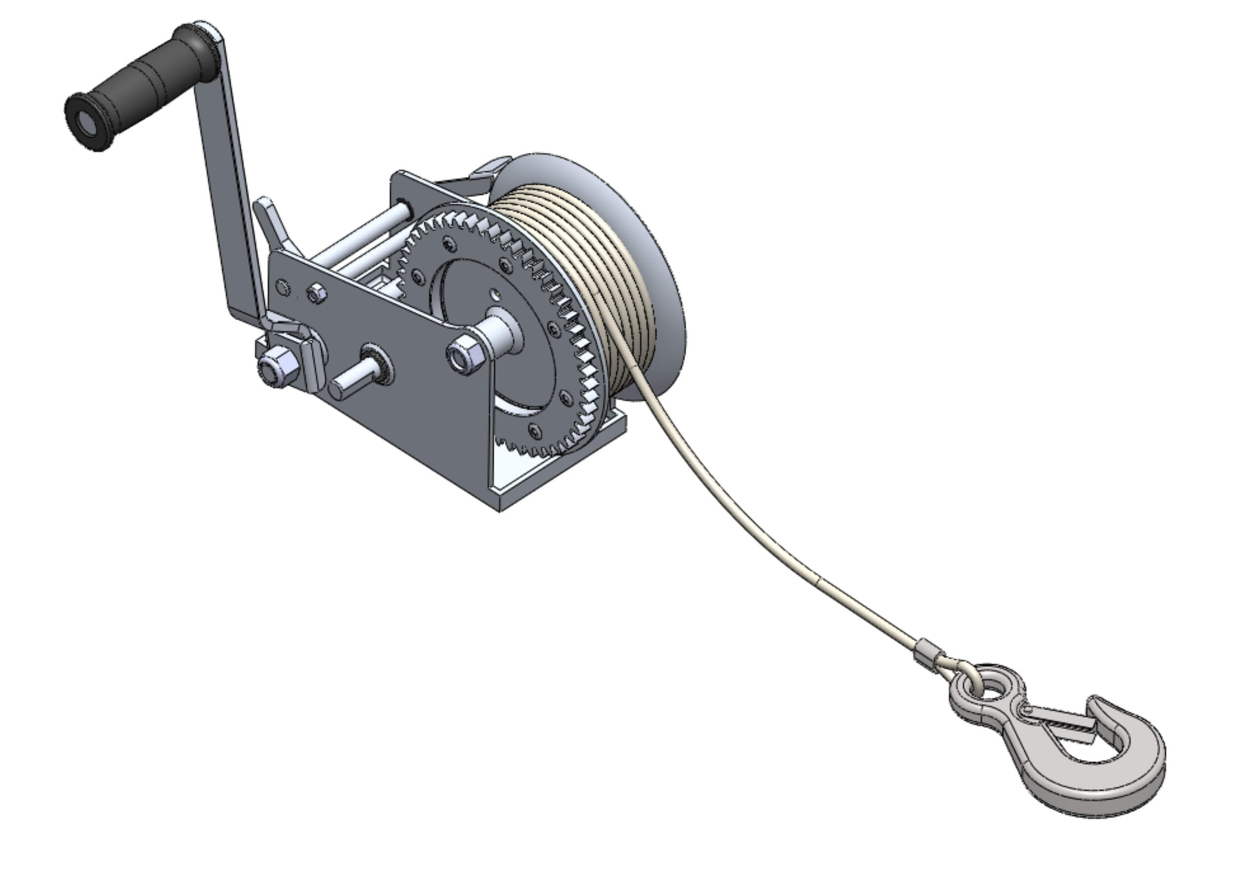 Standard Manual Hand Lever Crank Winch Hoist Wire Lifting - 3D Model by ...