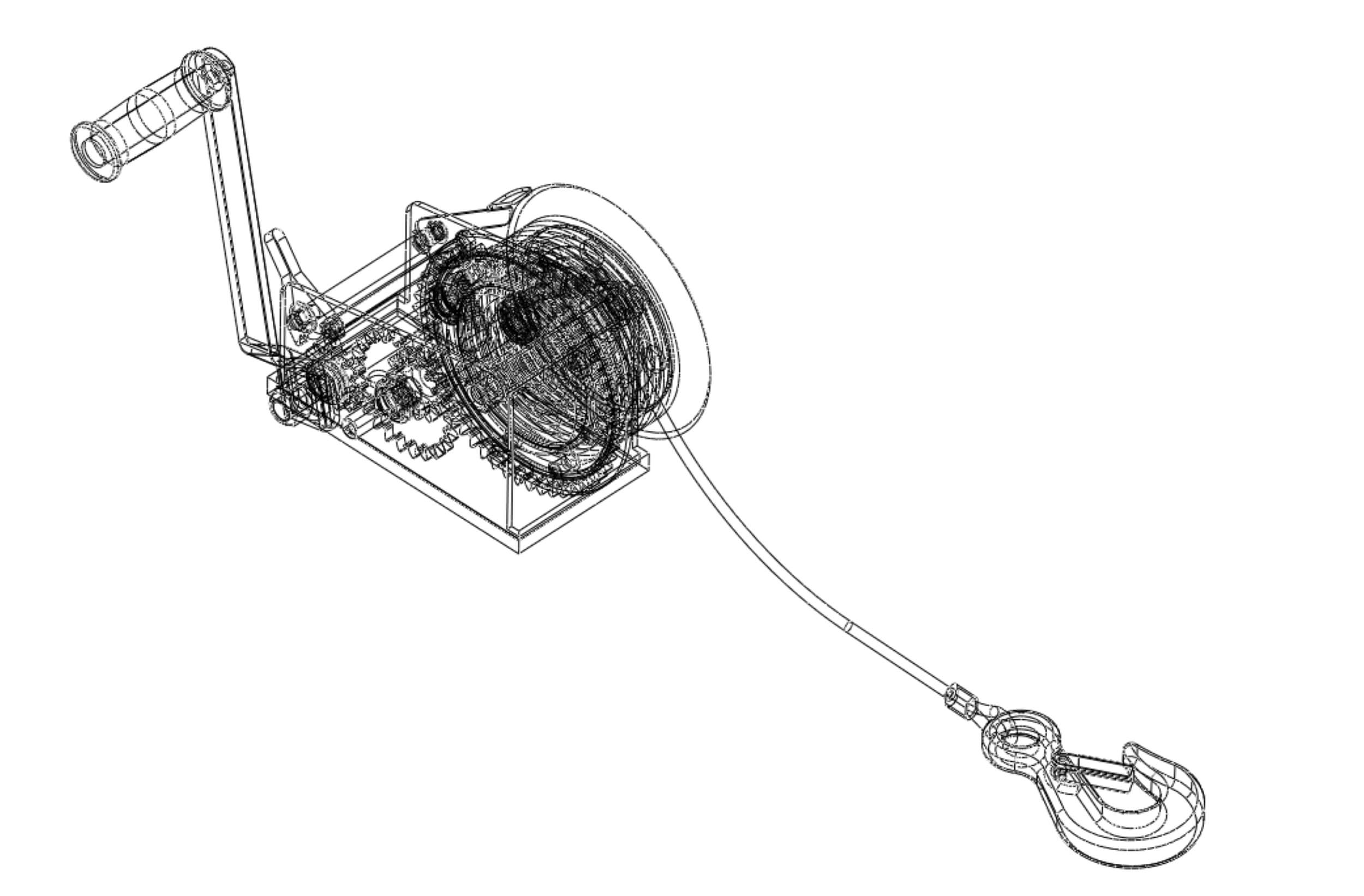 Standard Manual Hand Lever Crank Winch Hoist Wire Lifting - 3D Model by ...