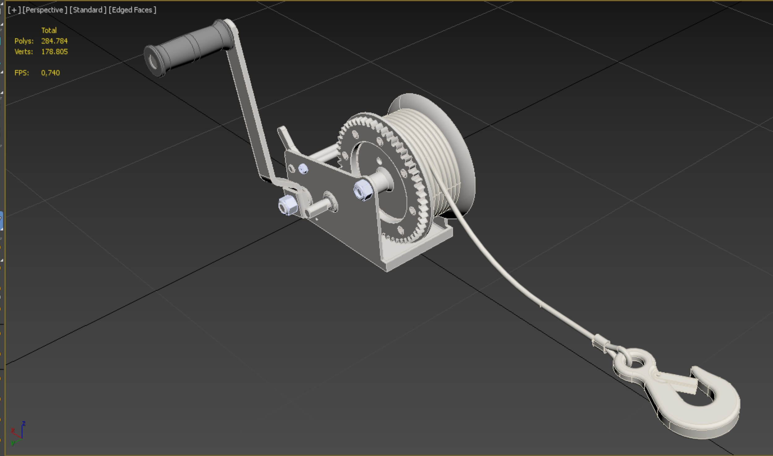 Standard Manual Hand Lever Crank Winch Hoist Wire Lifting - 3D Model by ...