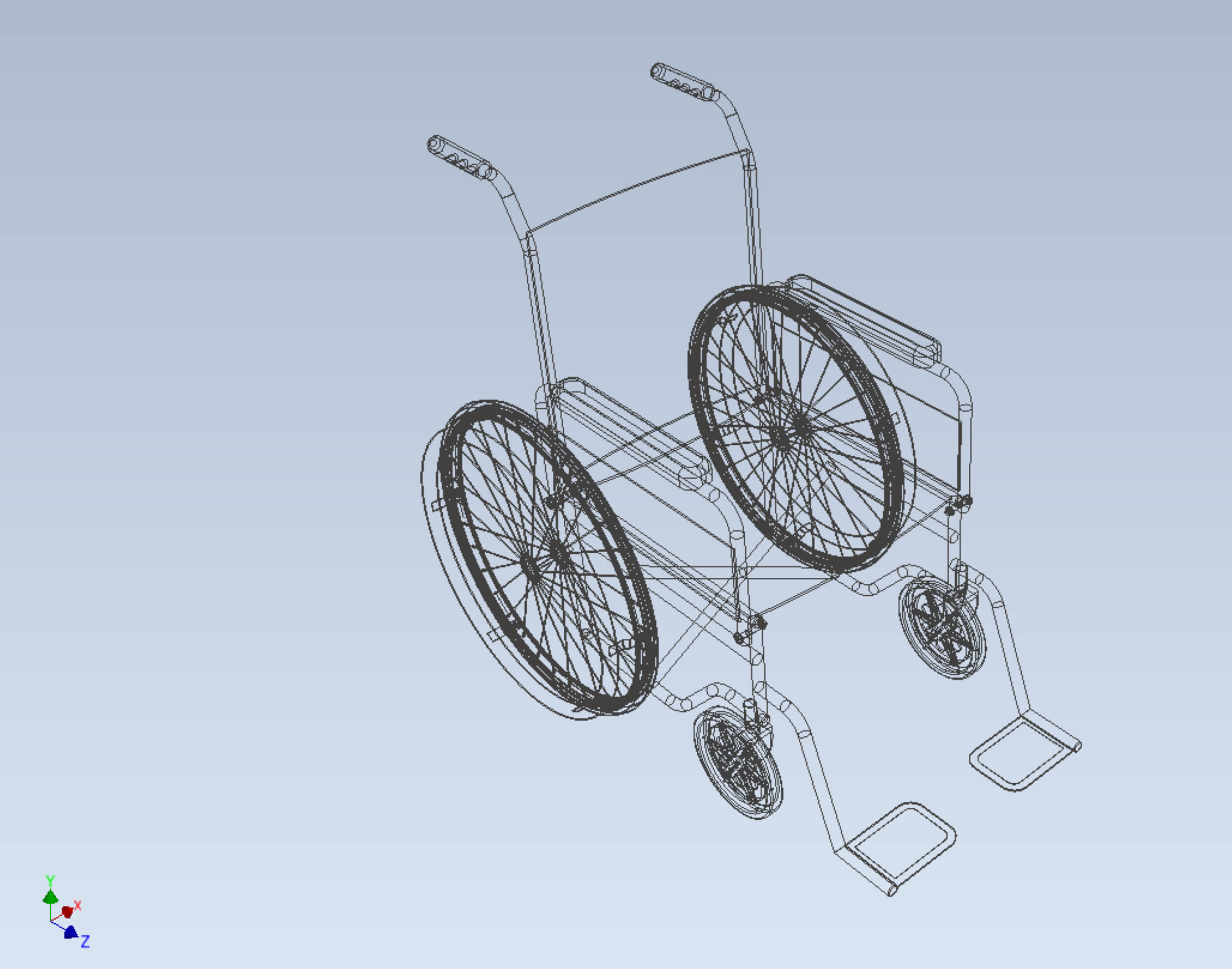 Standard Medical Wheelchair Manual Wheel Chair Mobility - 3D Model by ...