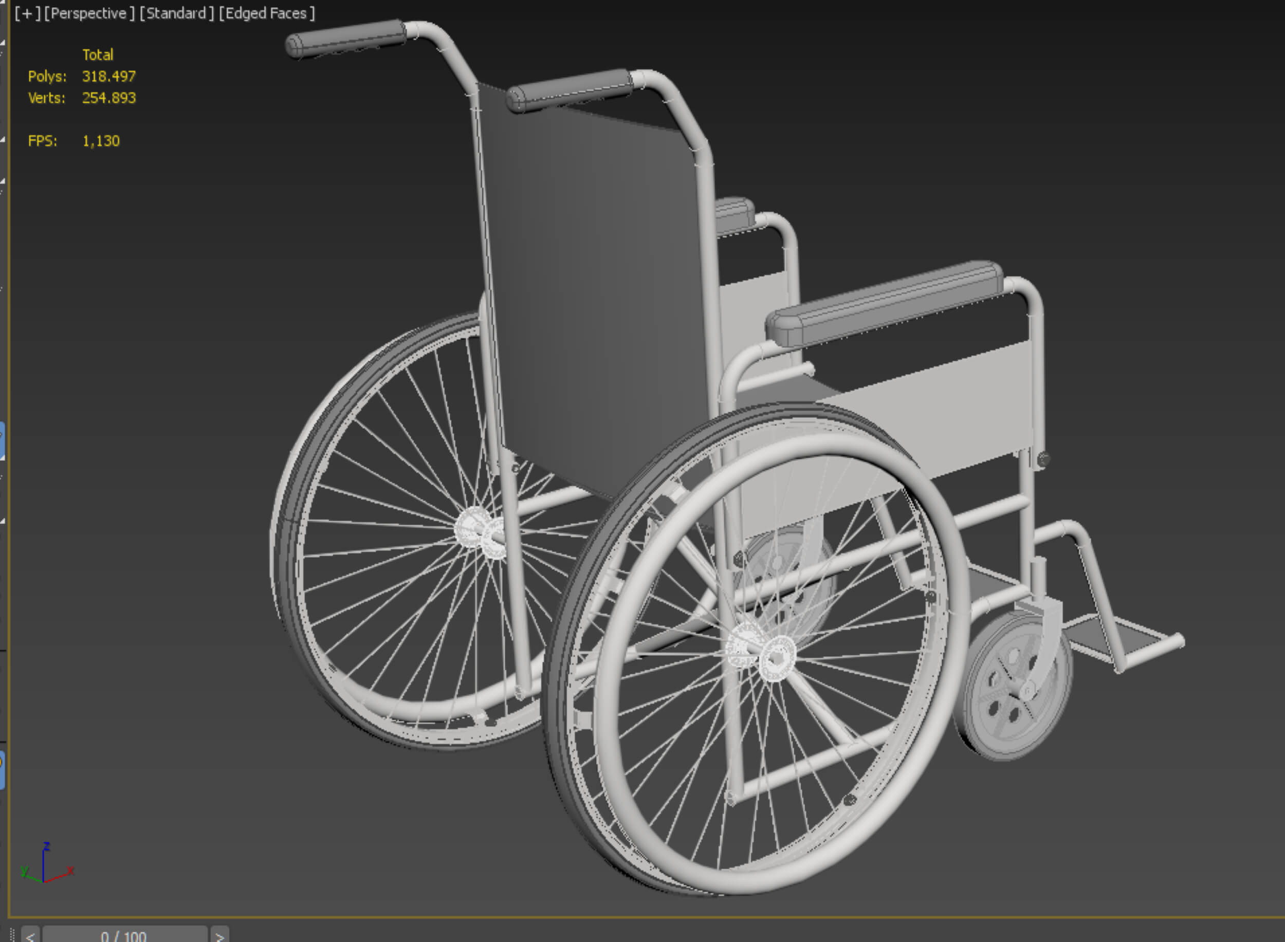 Standard Medical Wheelchair Manual Wheel Chair Mobility - 3D Model by ...