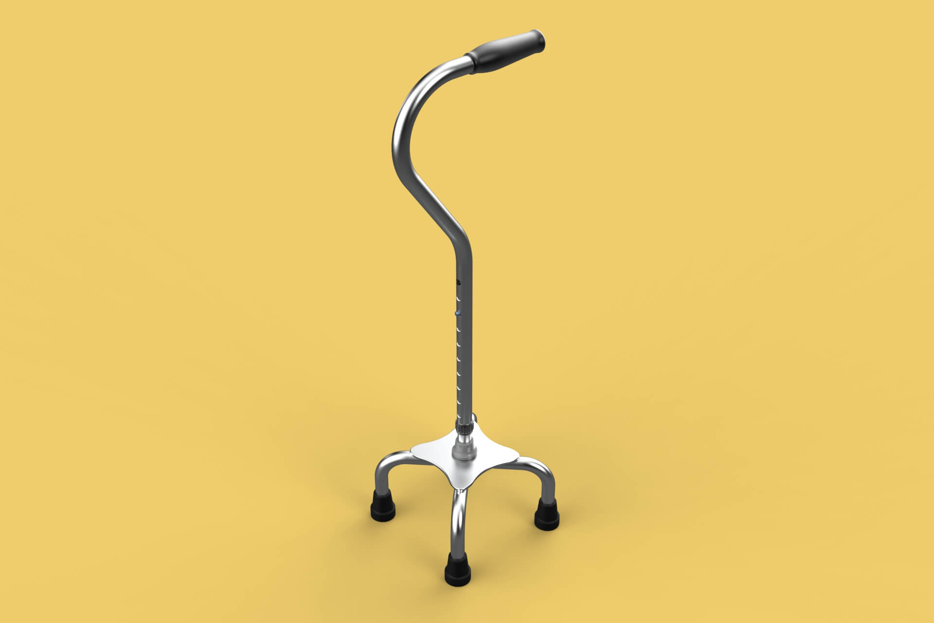 Standard Quadripod Walking Cane Aid Elderly Stick Pole Quad - 3D Model ...