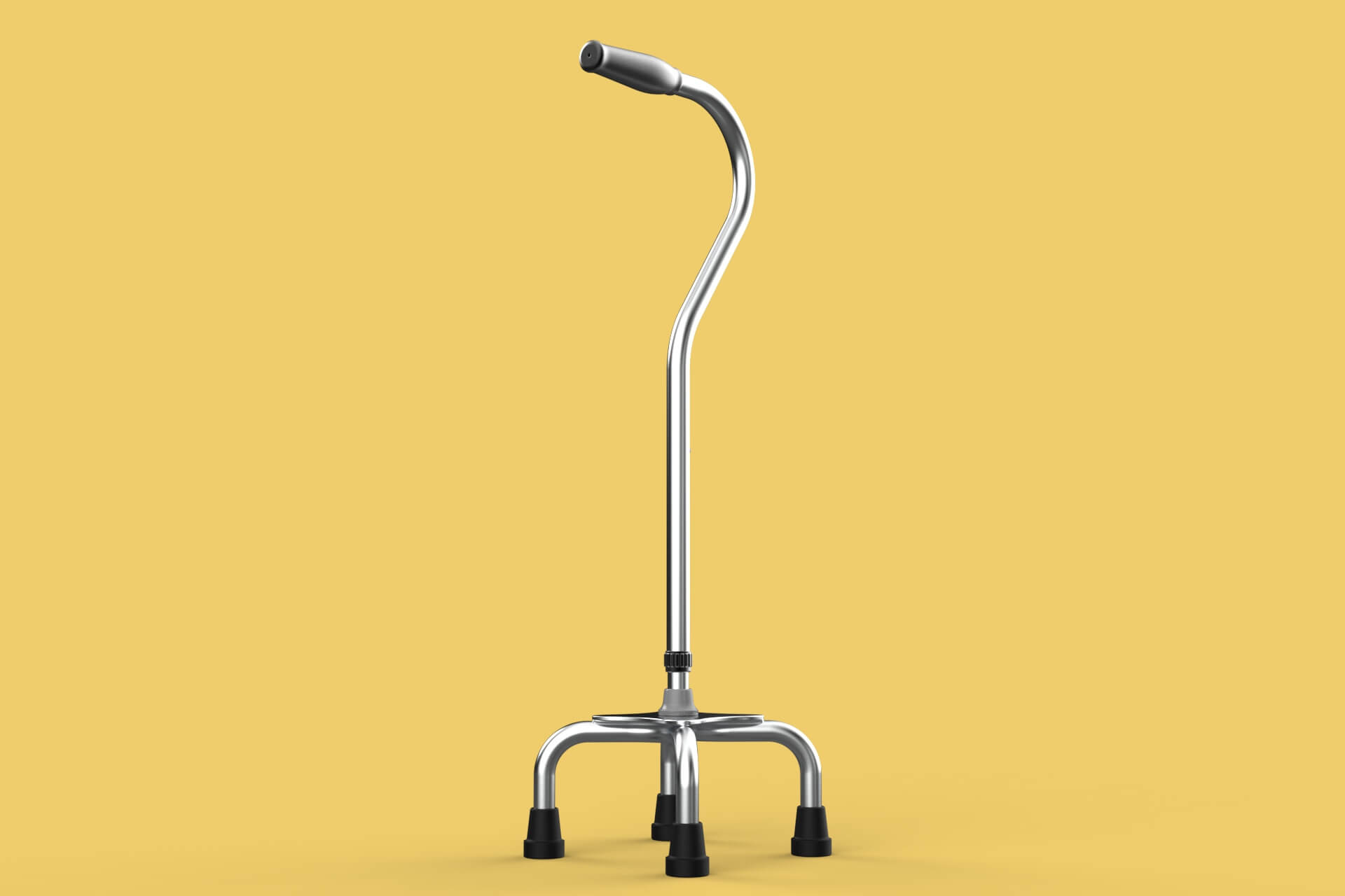 Standard Quadripod Walking Cane Aid Elderly Stick Pole Quad - 3D Model ...