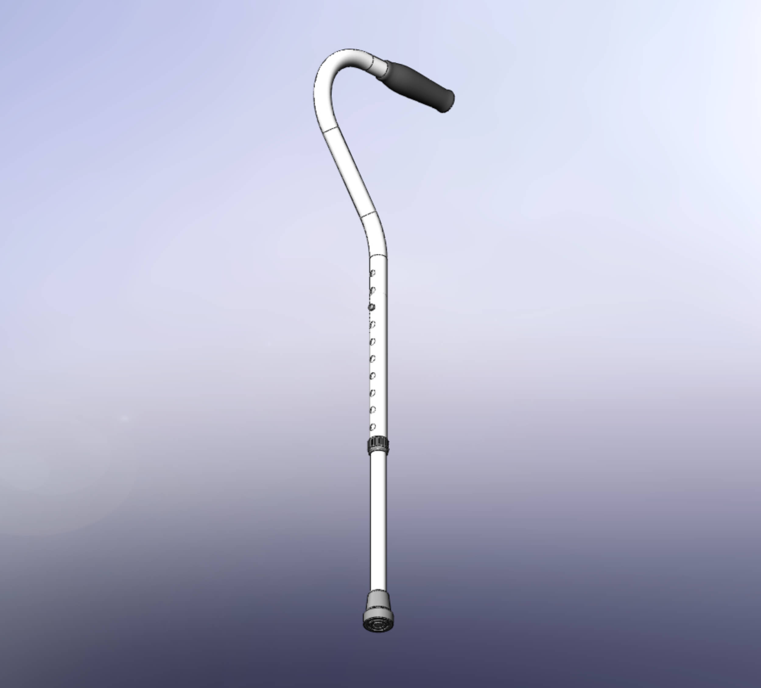 Standard Walking Cane Aid Elderly Senior Stick Trekking Pole - 3D Model ...