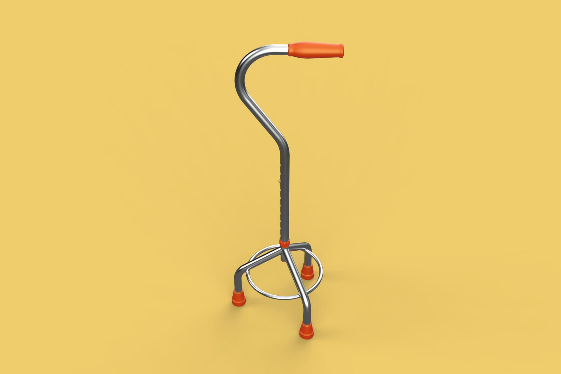 Standard Walking Cane Aid Elderly Tripod Stick Pole Gait 3 - 3D Model ...