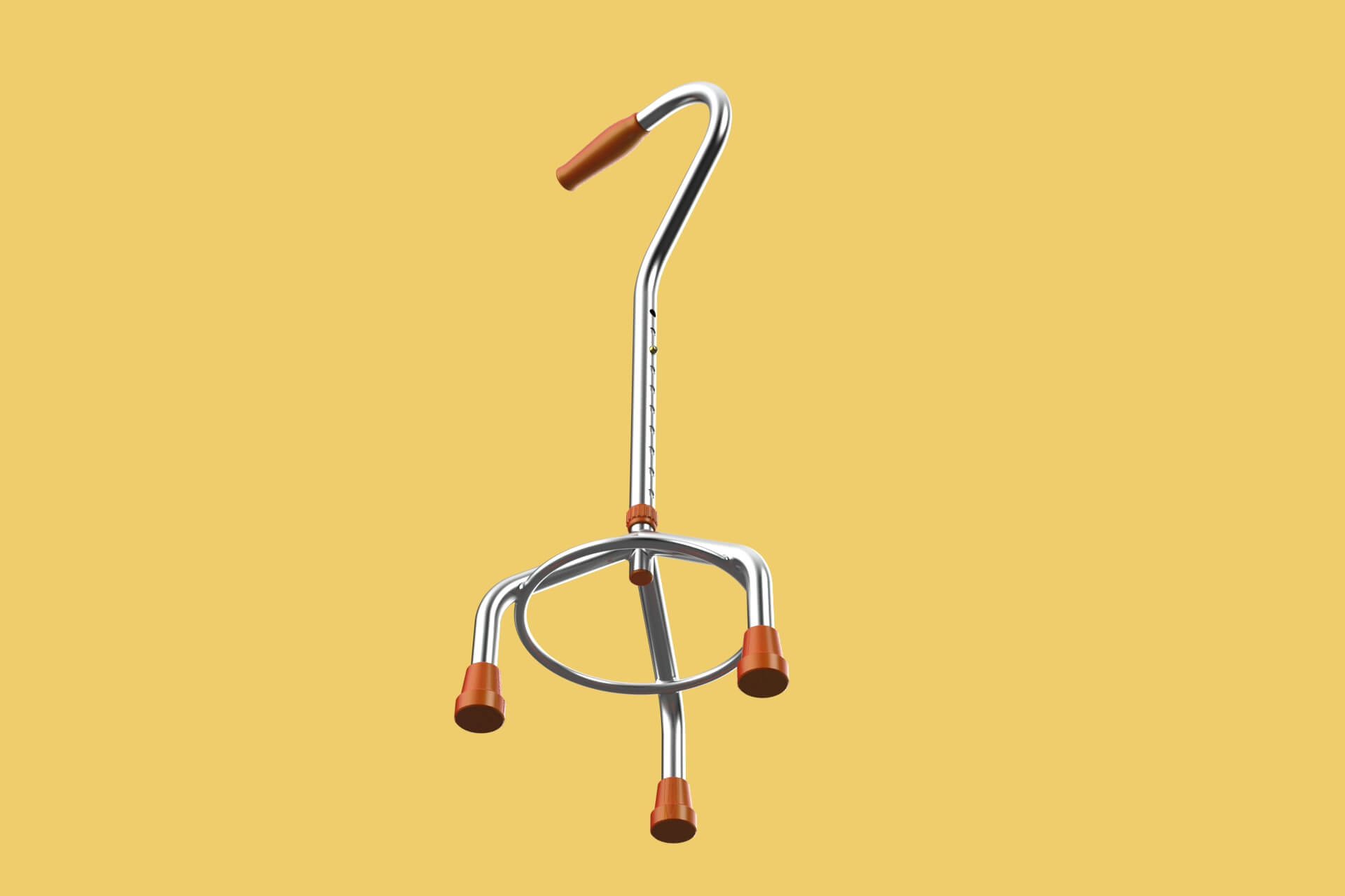 Standard Walking Cane Aid Elderly Tripod Stick Pole Gait 3 - 3D Model ...