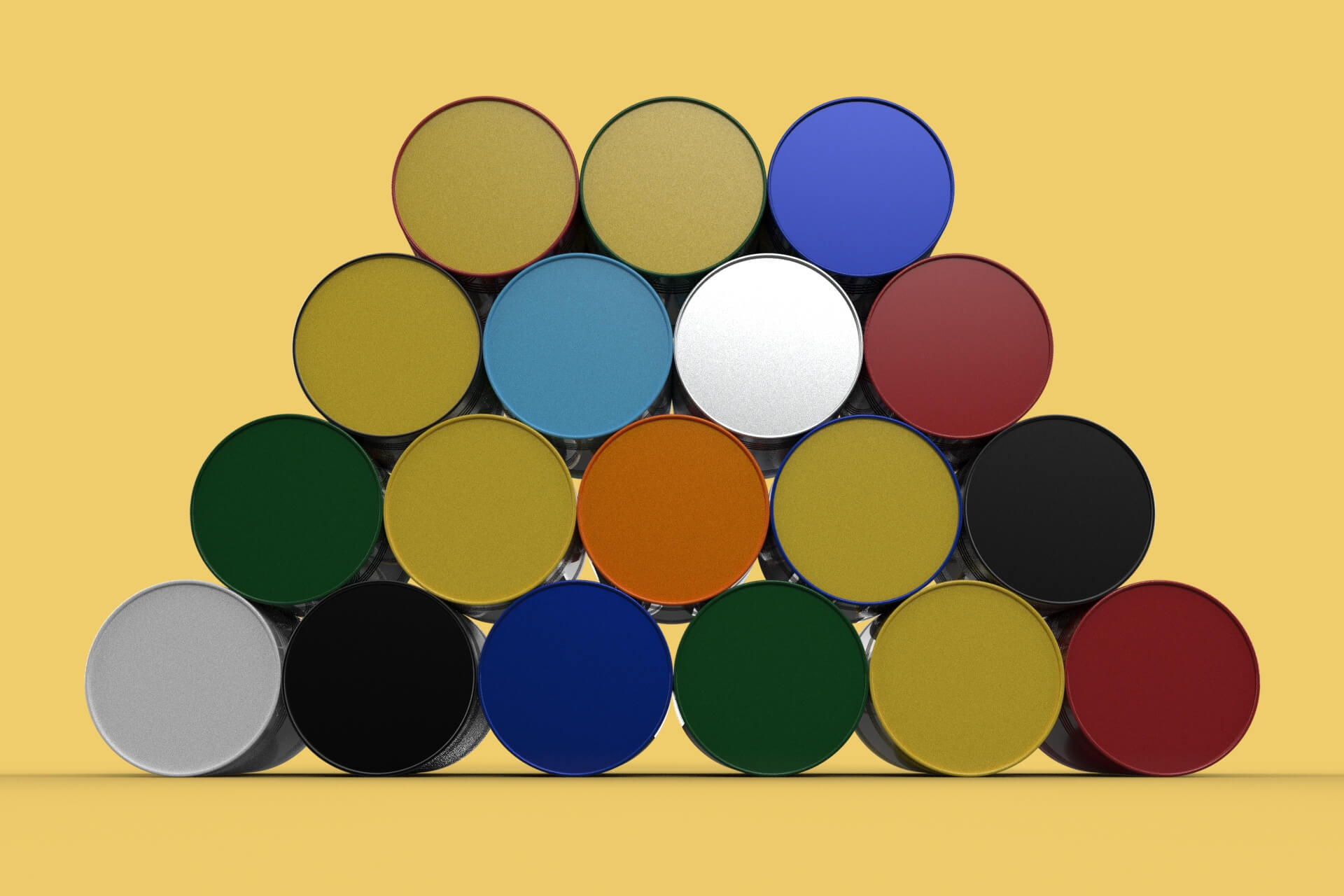 Steel Drum Barrel Stacked Various Color Gallon Gas Tank Oil - 3D Model ...