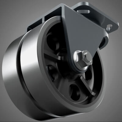 Steel Swivel Caster Castor Dual Wheel Tire Roller Heavy Duty - 3D Model ...